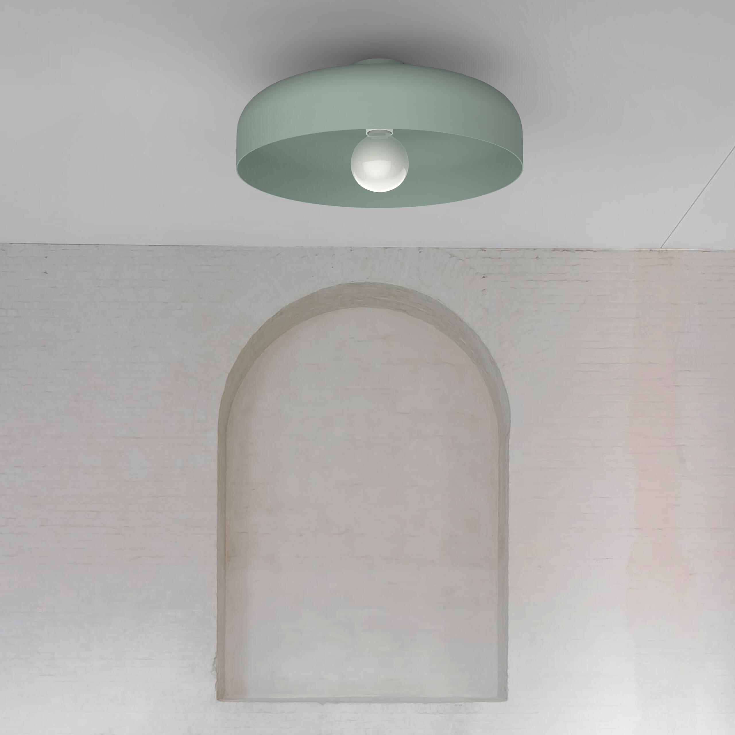 Plafón Tuzzi II redondo 1 luz E27 verde Ø40 cm | Leroy Merlin