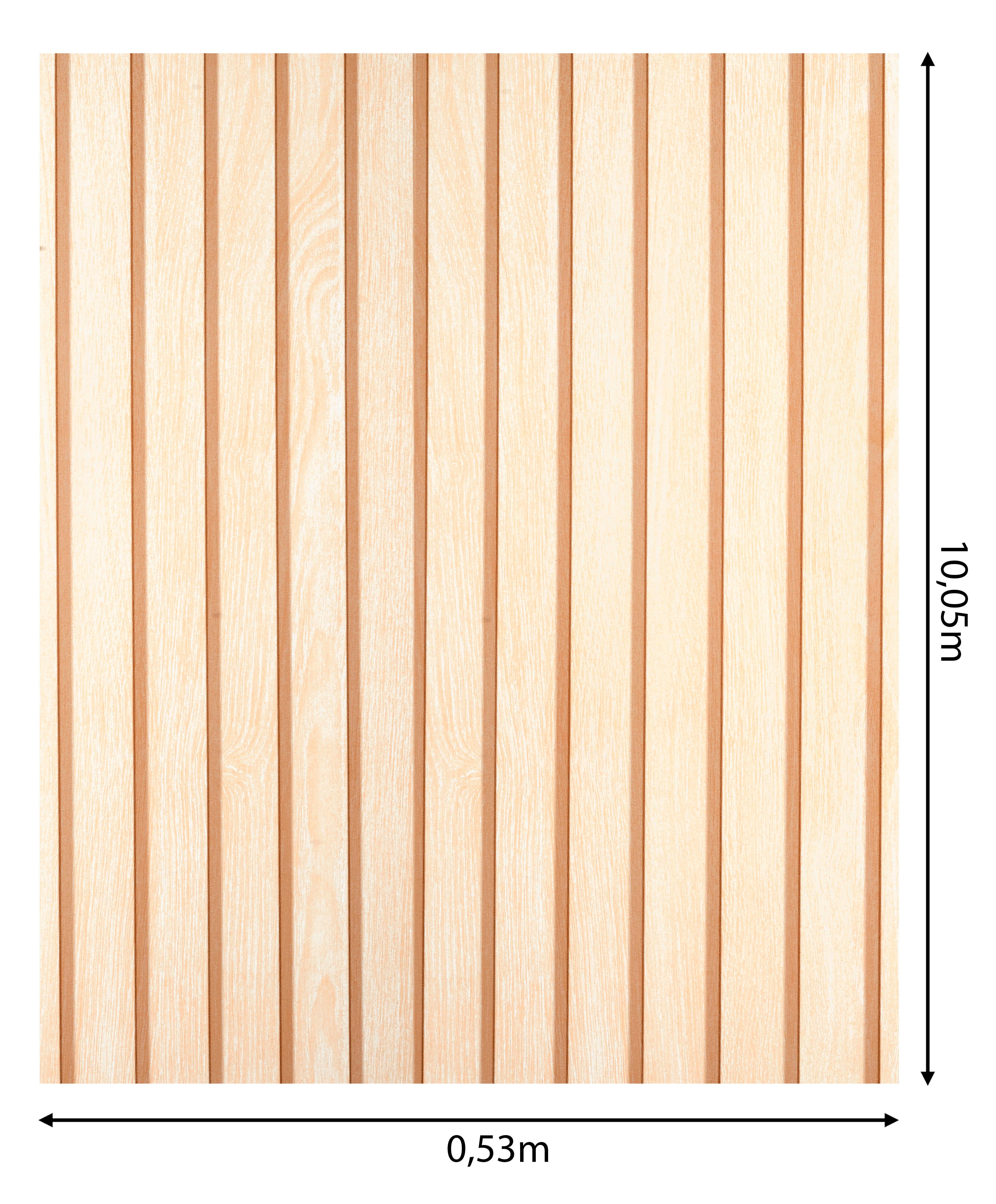 Revestimiento adhesivo mural beige Listones De Madera de 0.675 x 2m ...