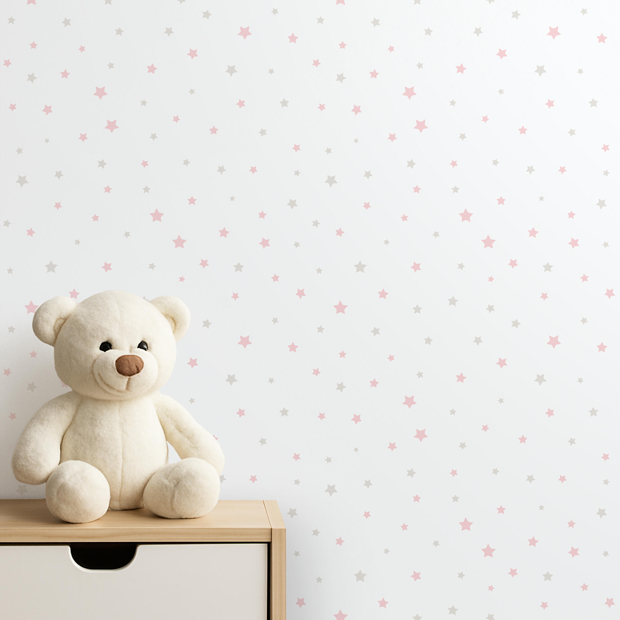 Papel pintado tapiz aplicación cola en papel Infantil Pippo estrellas ...