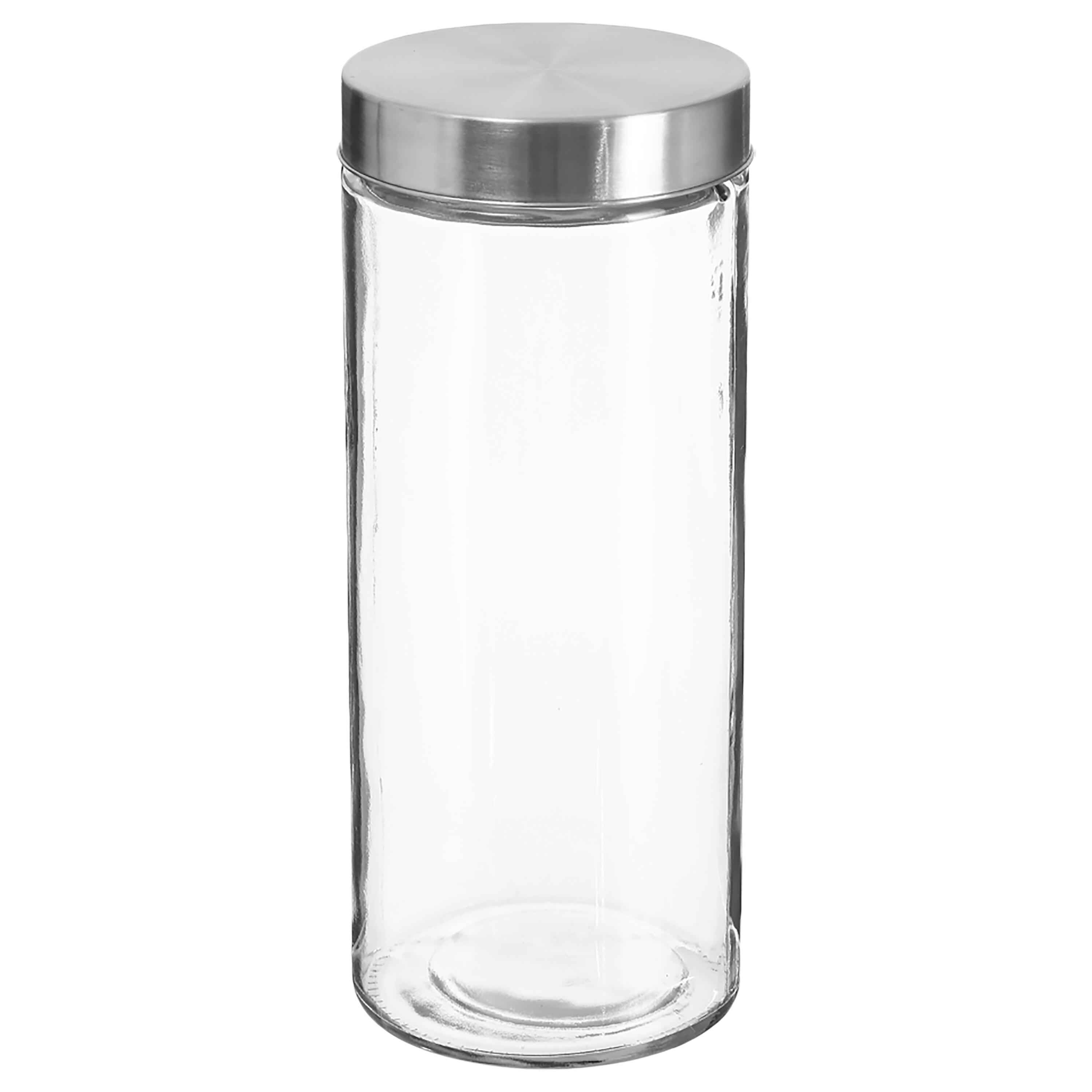 Bocal en verre couvercle inox Nixo 2L | Leroy Merlin