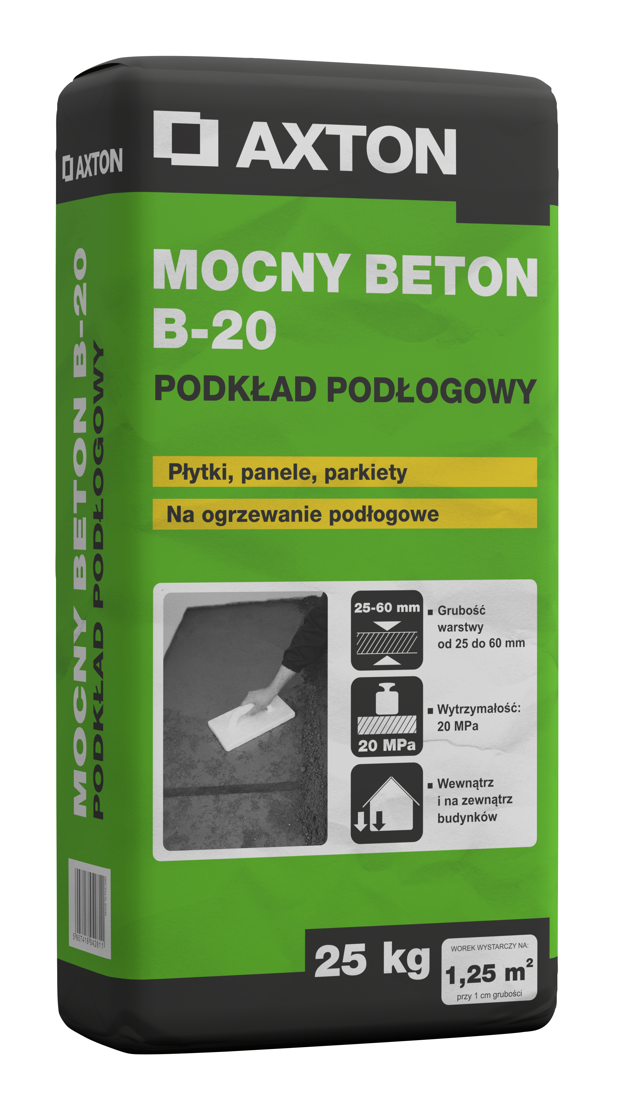 Zaprawa betonowa Mocny Beton B20 25 kg Axton - Leroy Merlin
