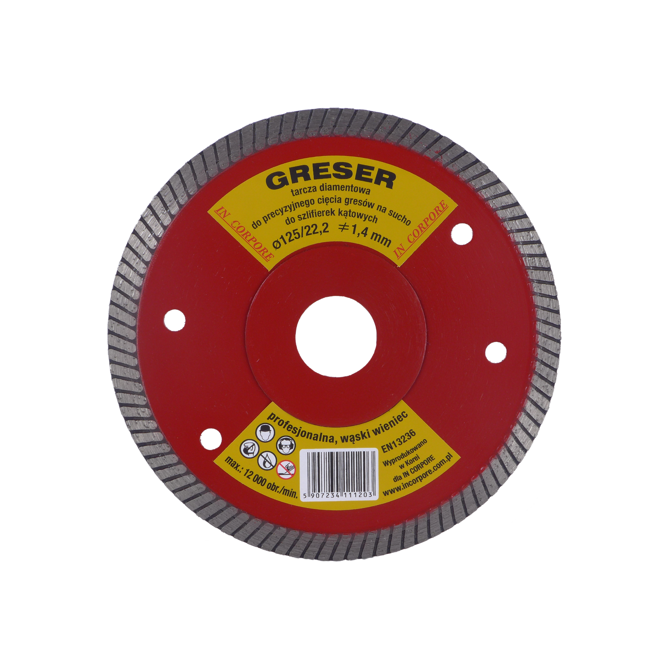 Tarcza diamentowa GRESER 125x22,2mm do ceramiki IN CORPORE - Leroy Merlin