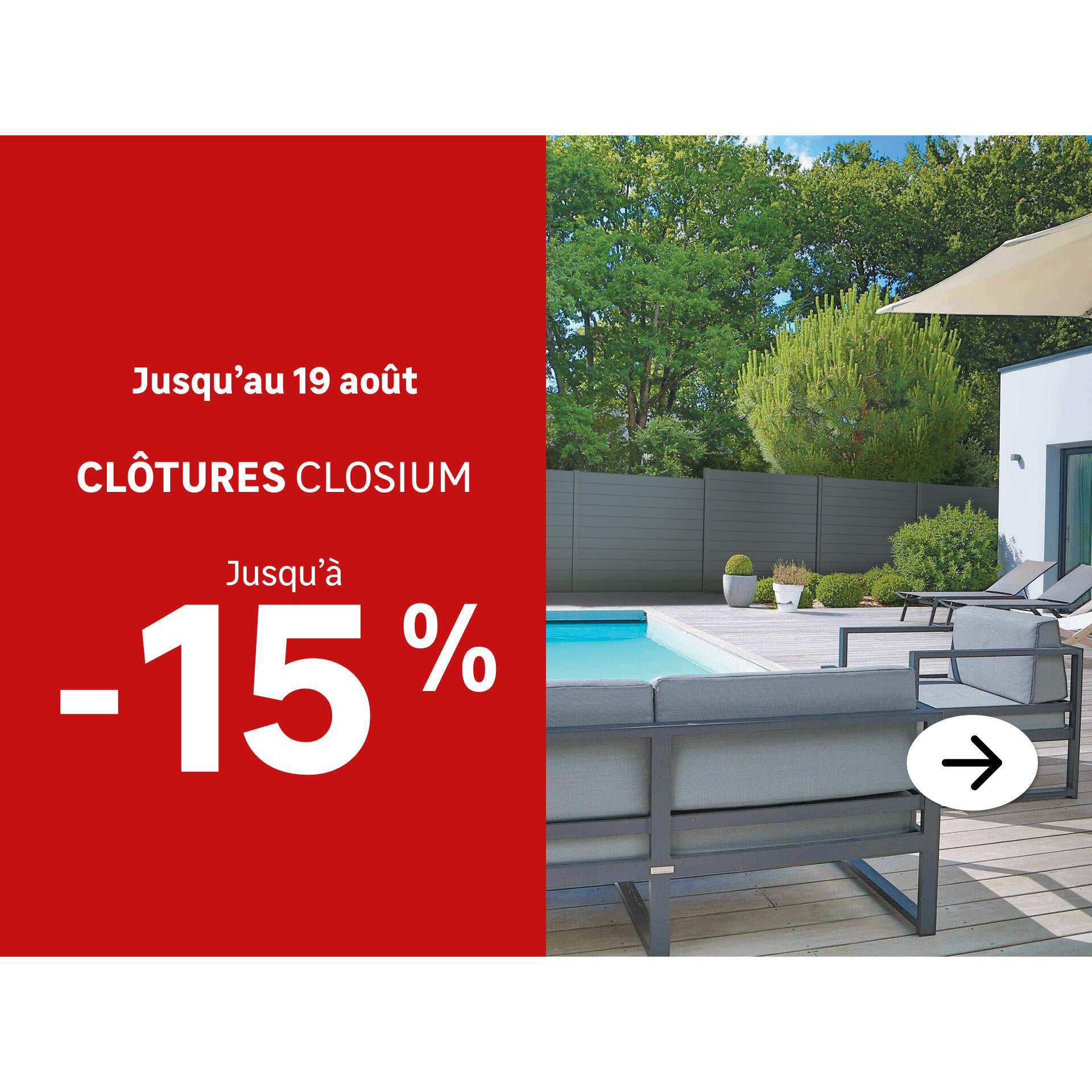 Jusqu'à -15% sur les clôtures CLOSIUM | Leroy Merlin