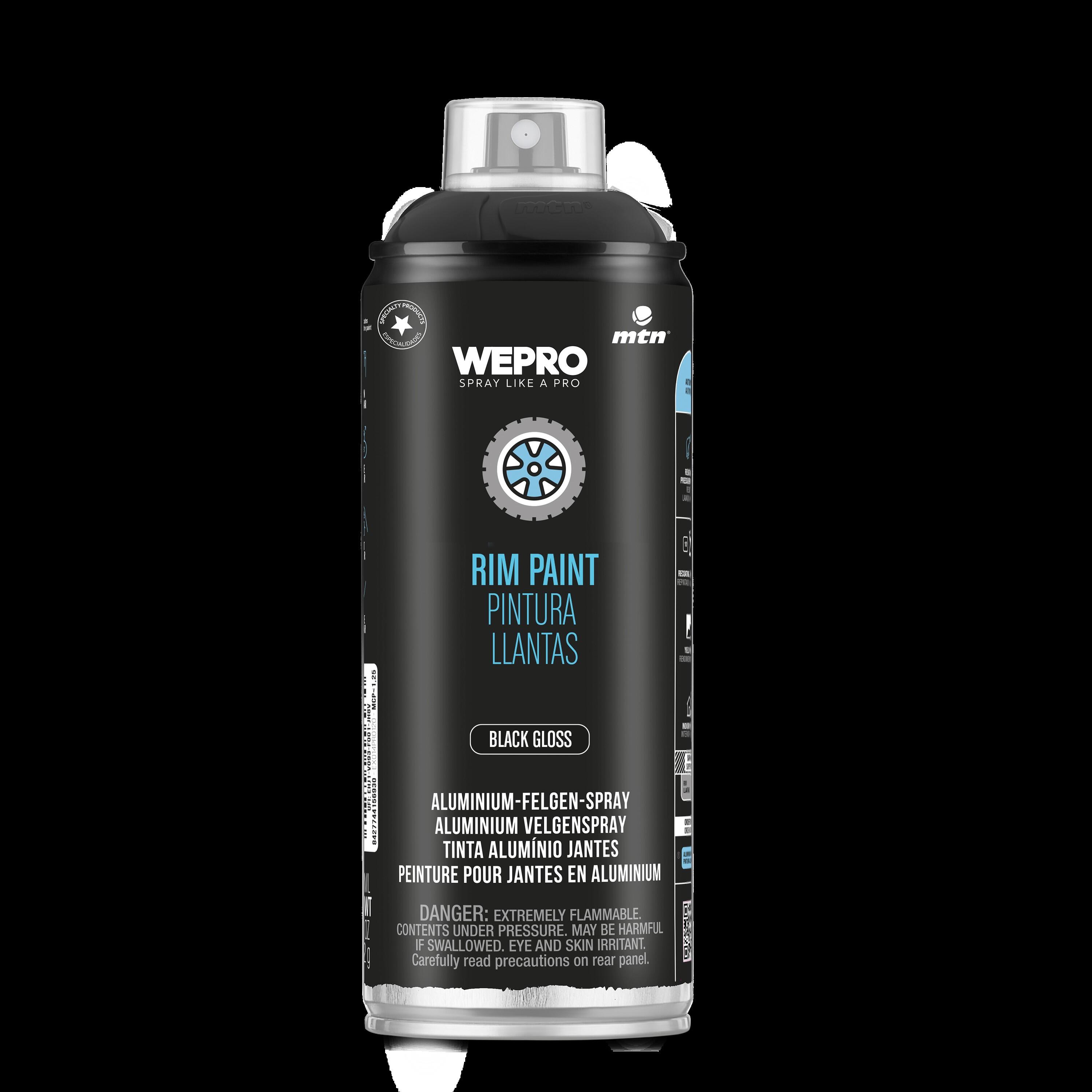 Spray pintura llantas brillante WEPRO MTN 400ml negro | Leroy Merlin