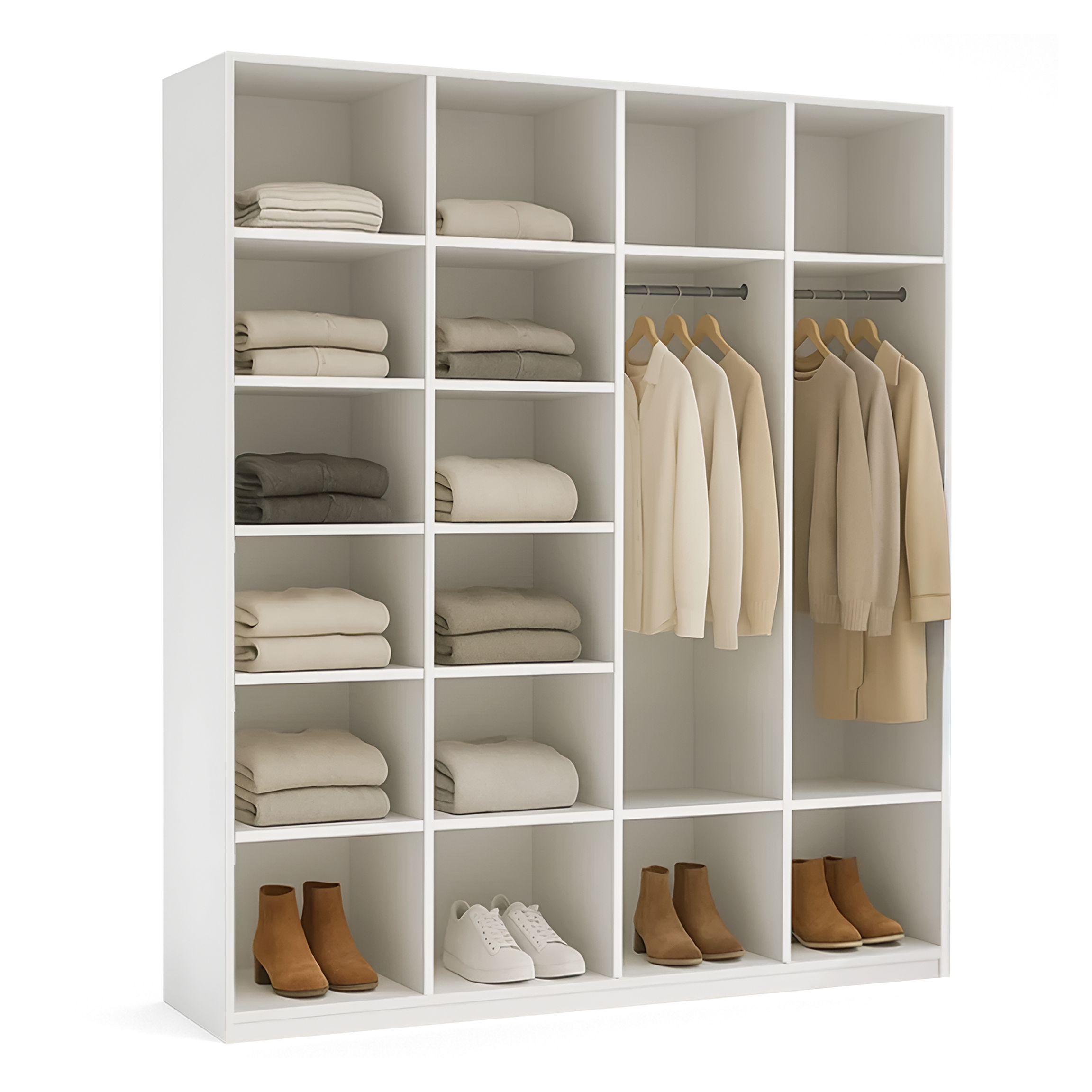 Kit vestidor Spaceo Home 4 módulos Blanco 240X240X60 | Leroy Merlin