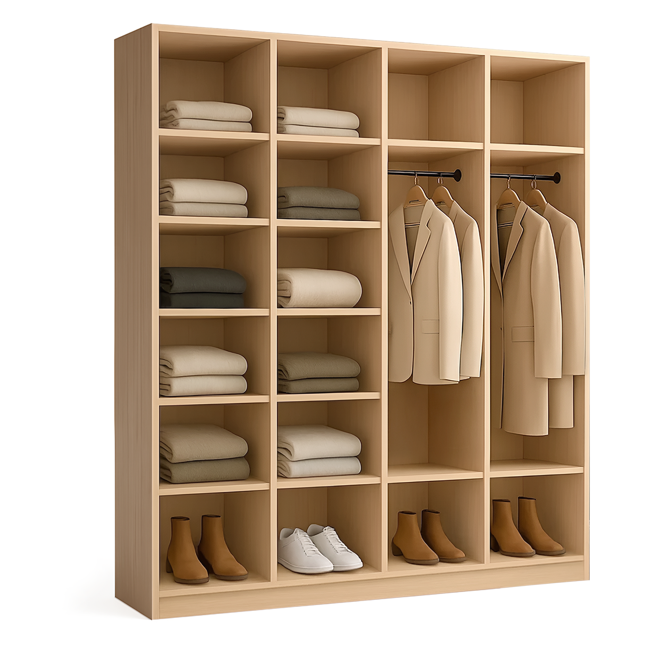 Kit vestidor Spaceo Home 4 módulos Roble 240X240X60 | Leroy Merlin