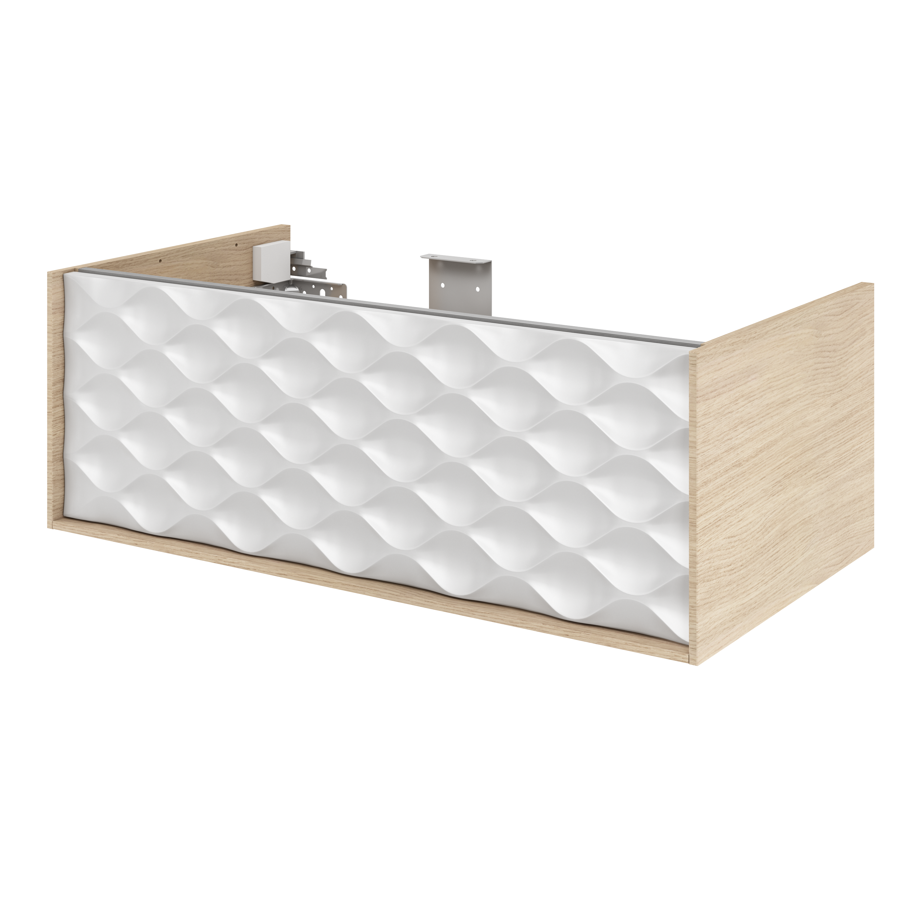 Meuble sous-vasque l.90 x H.32 x P.48 cm mineral blanc Neo frame ...