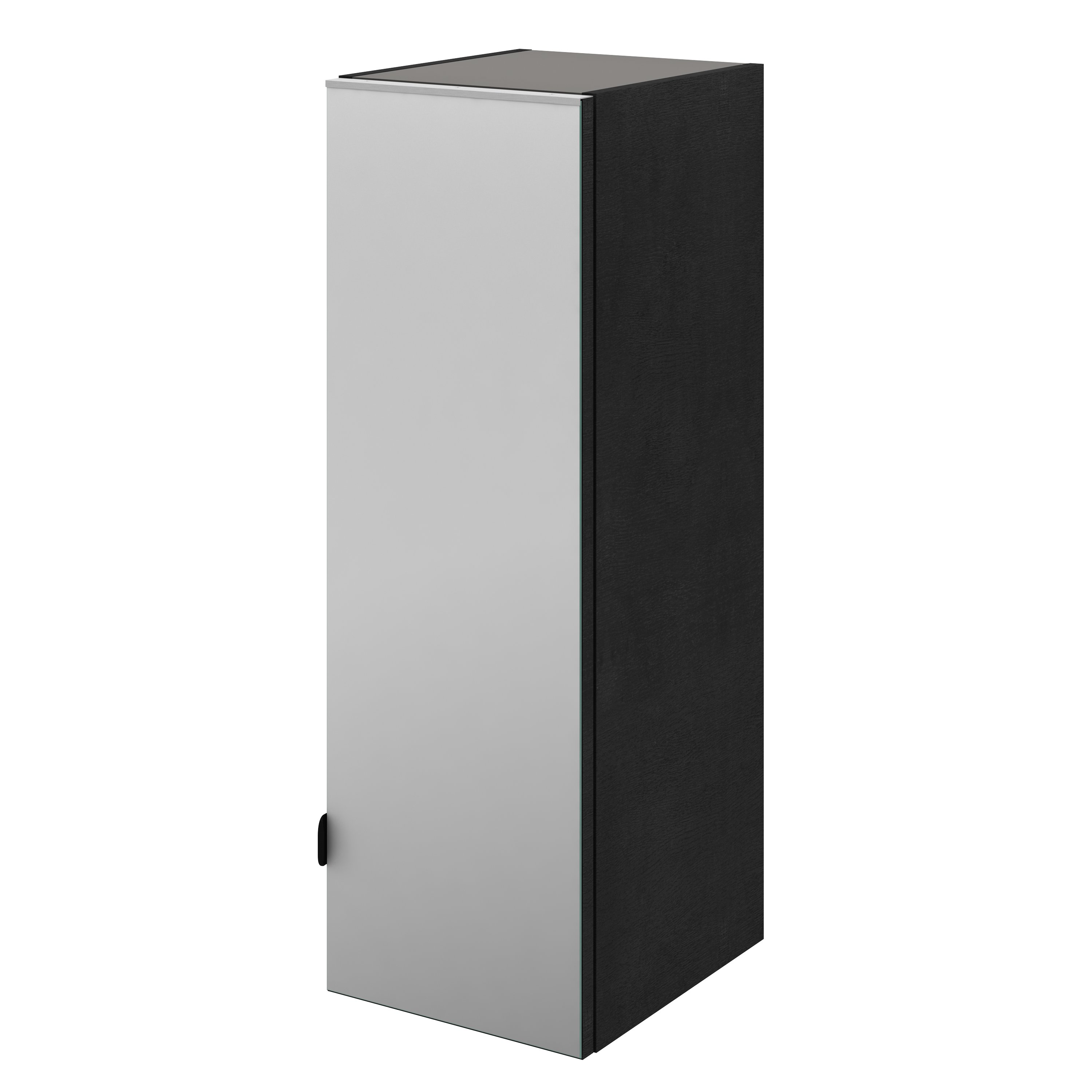 Meuble haut, Charn à droite l.30 x H.90 x P.35 cm, effet chêne noir ...