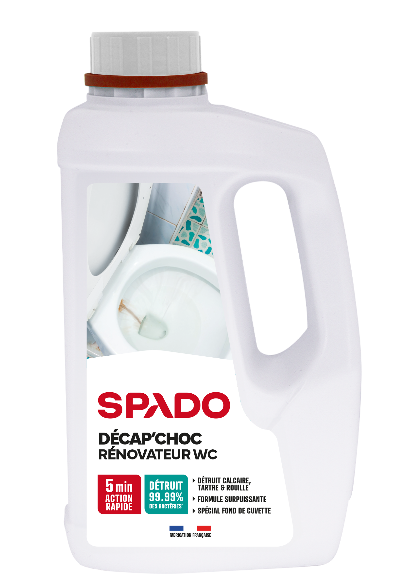 Nettoyant WC SPADO Decapant choc fond de cuvette, 1L | Leroy Merlin