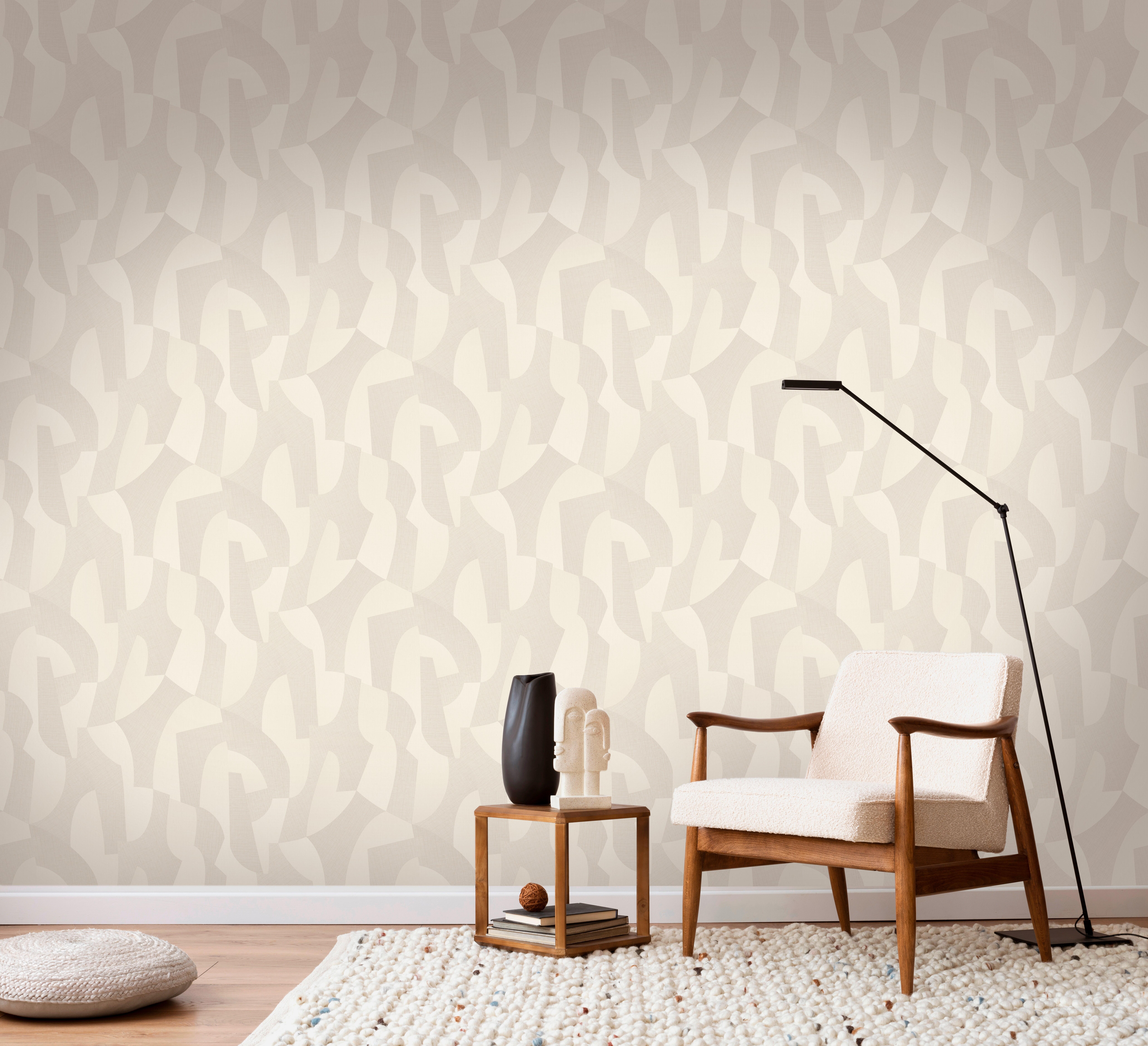 Papel pintado vinilo aplicación cola en pared Naturaleza Malta 2 beige ...