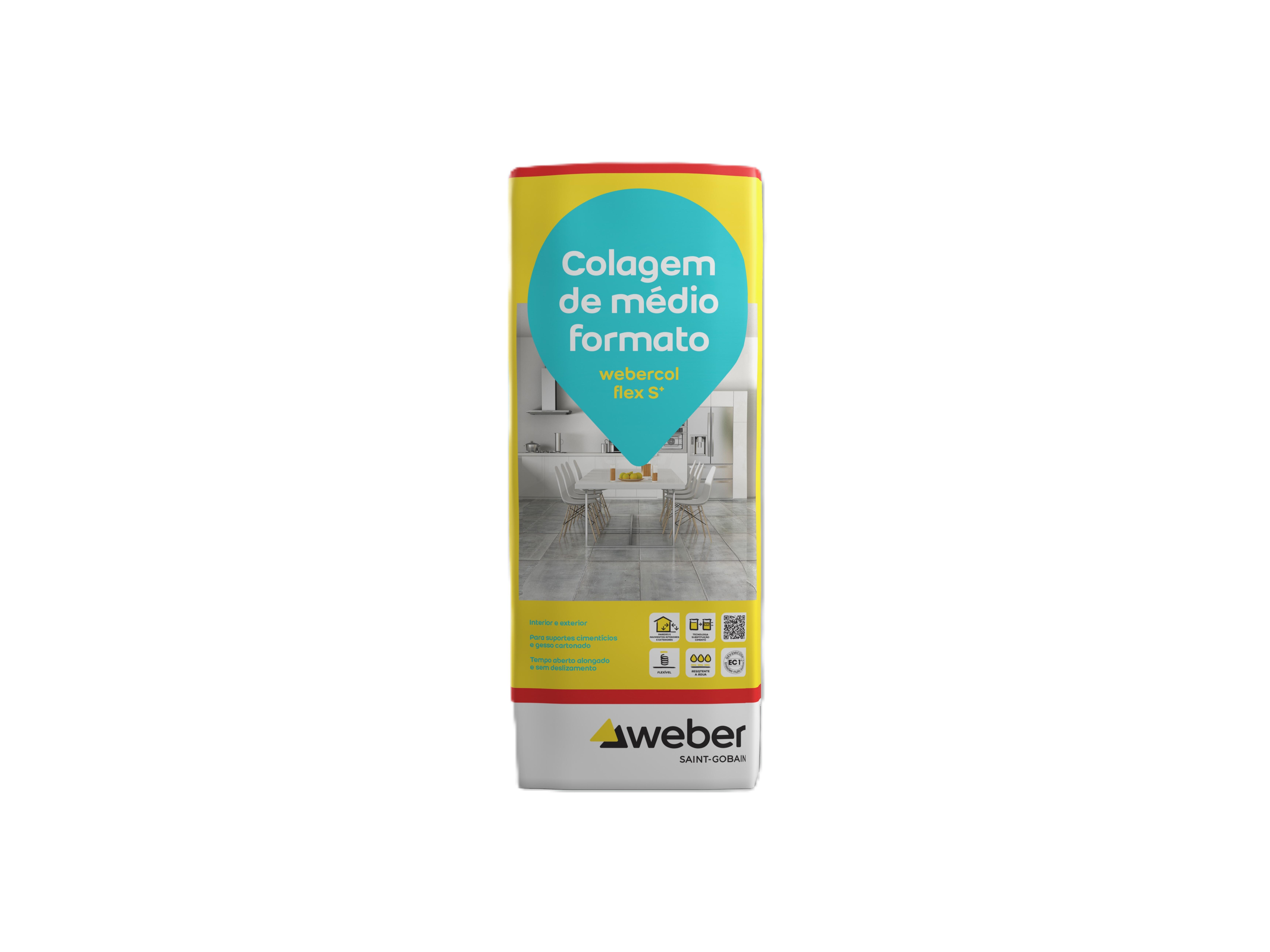 CIMENTO COLA WEBERCOL FLEX S+ C2TE 25KG BRANCO | Obramat