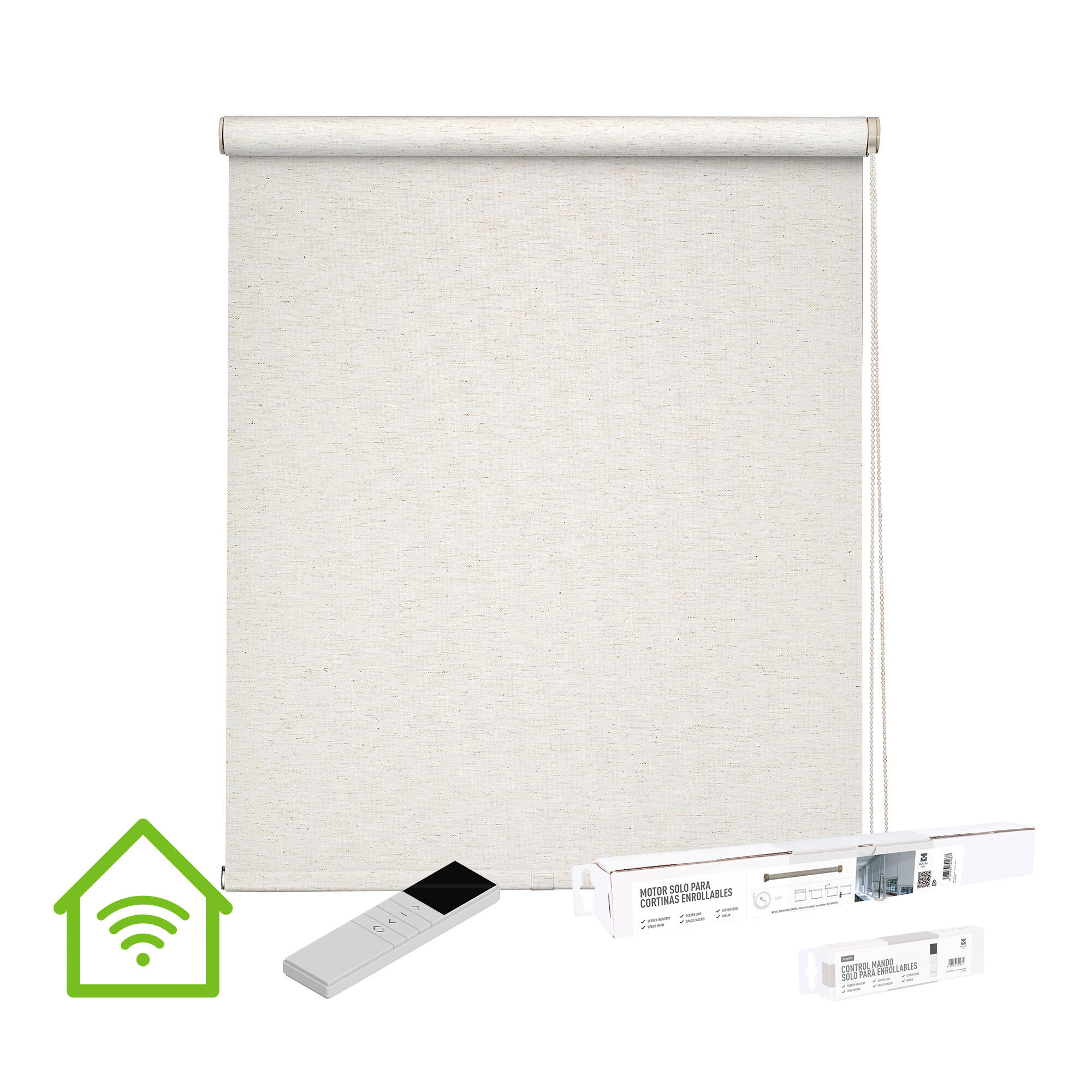 Kit motor + Estor enrollable screen 5% térmico con cadena Lino Natural ...