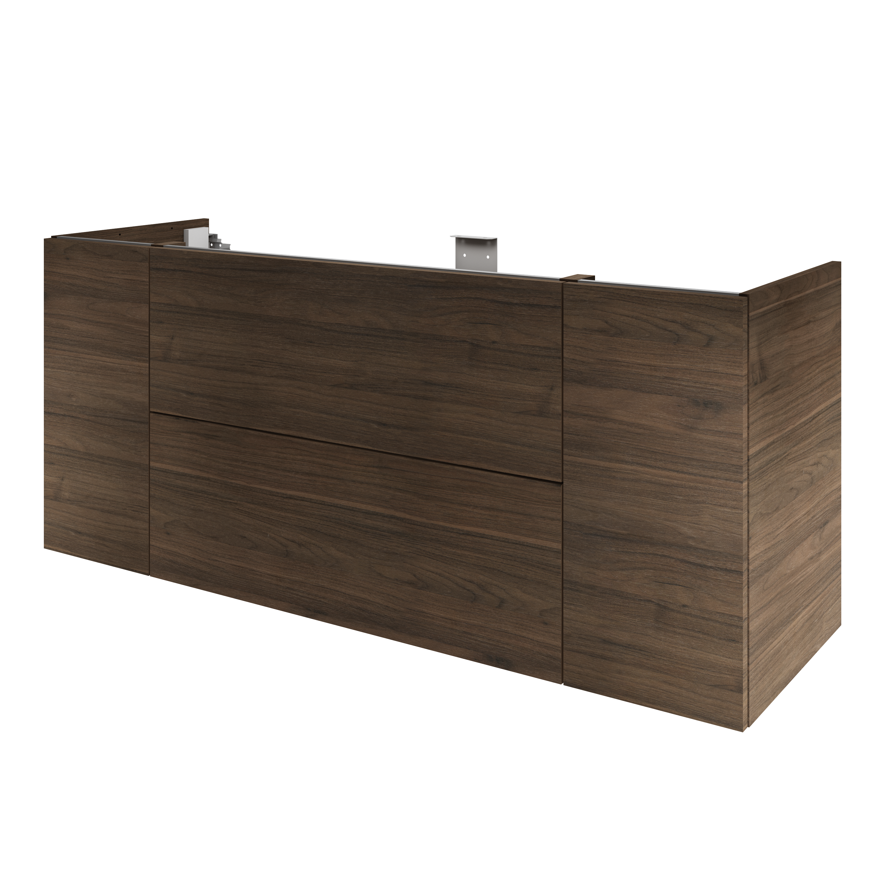 Meuble de salle de bains l.150 x H.64 x P.48 cm, effet noyer, Neo line ...