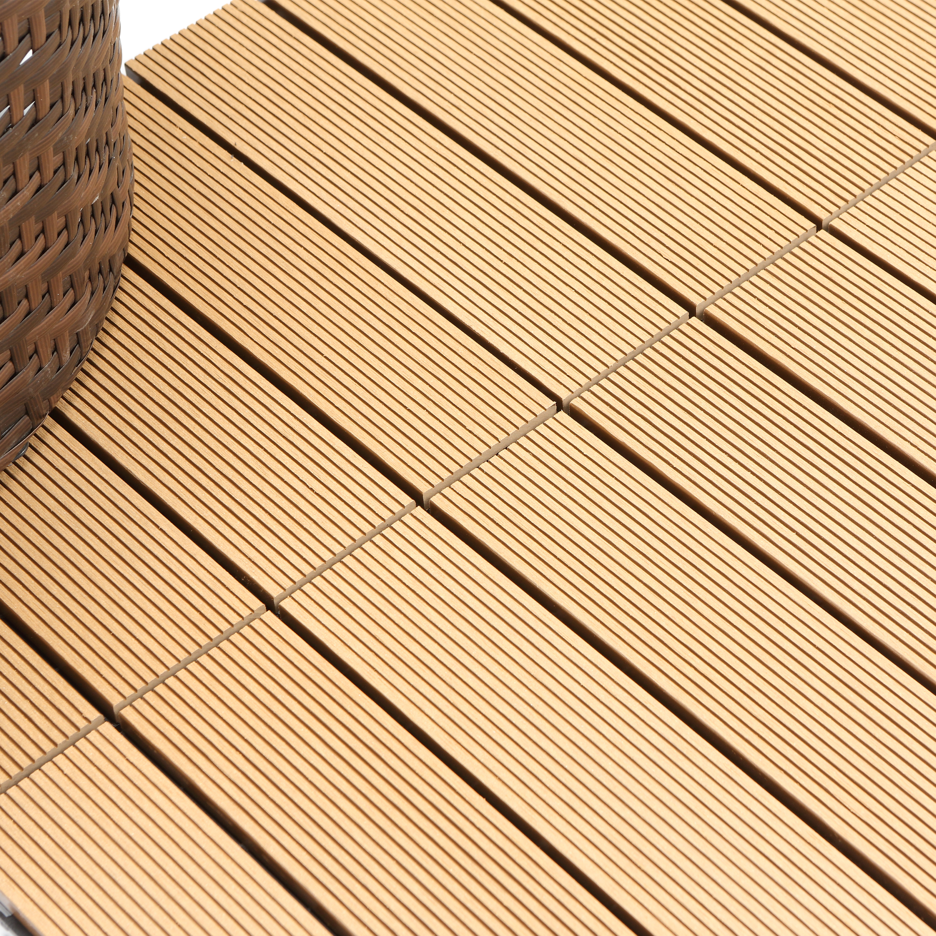 Dalle terrasse composite RENALA NATERIAL chêne miel, L.30 x l.30 cm x ...