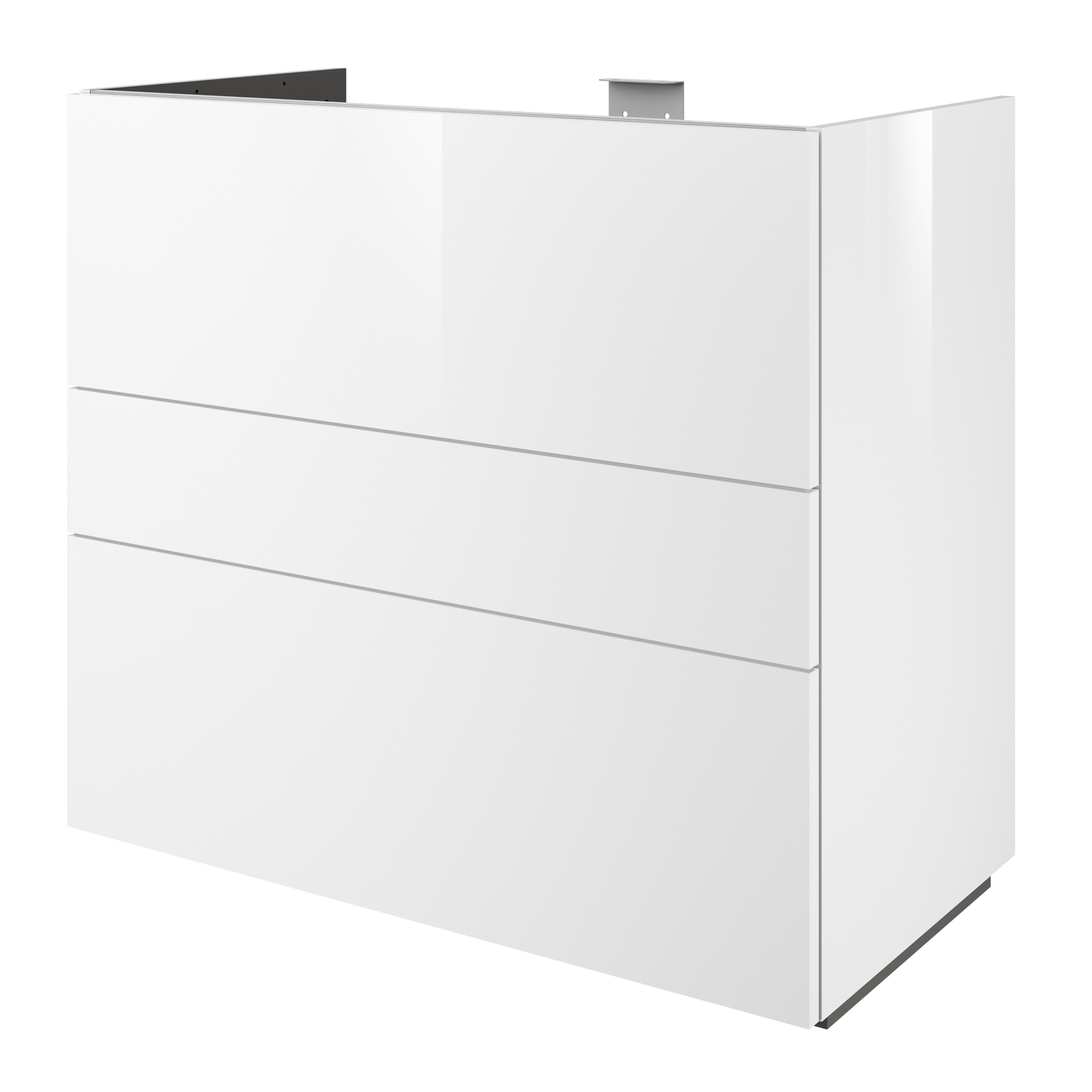 Meuble sous-vasque simple vasque 3t l.90 x H.84 x P.48 cm blanc brill ...