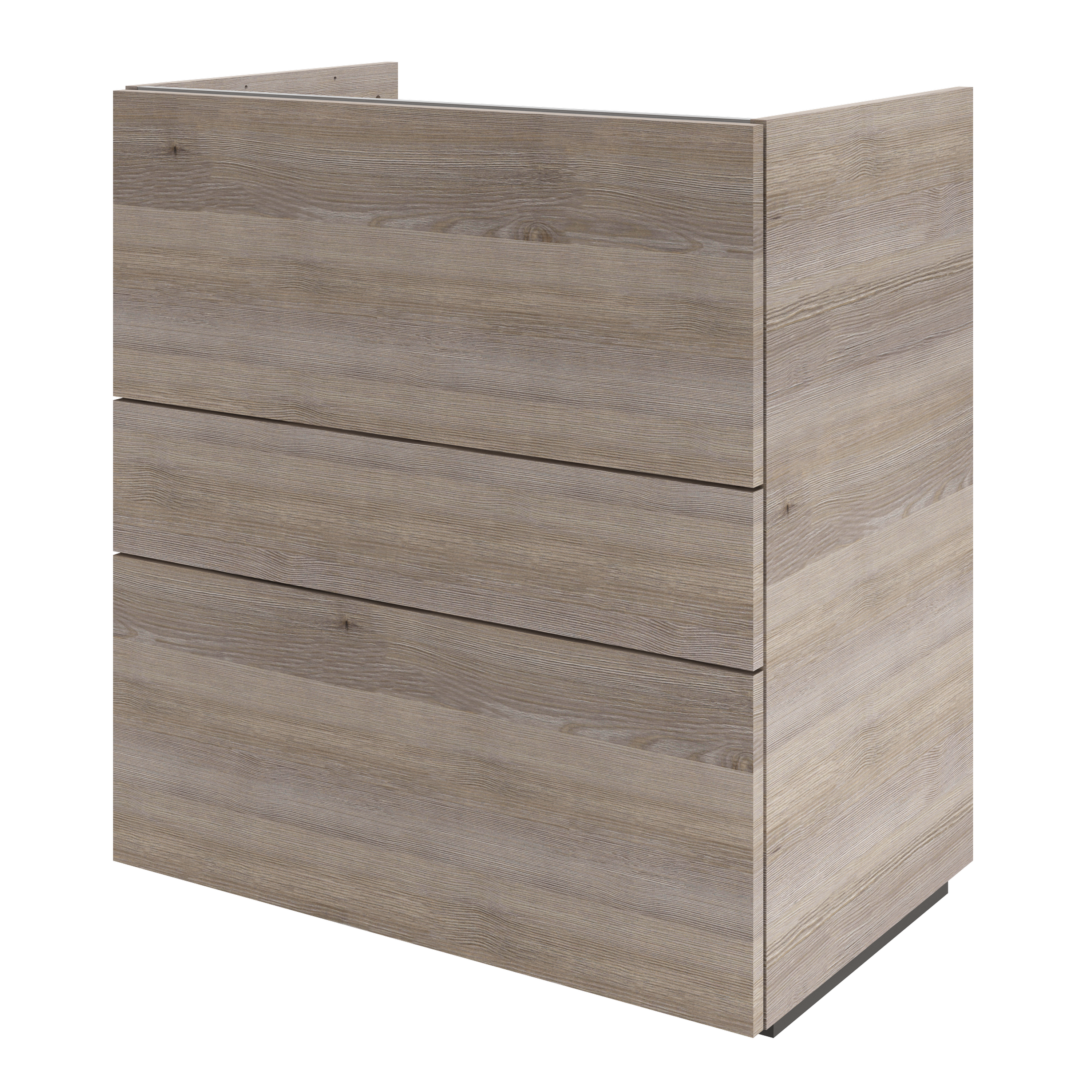 Meuble sous-vasque l.75 x H.84 x P.48 cm effet chêne grisé Neo line ...