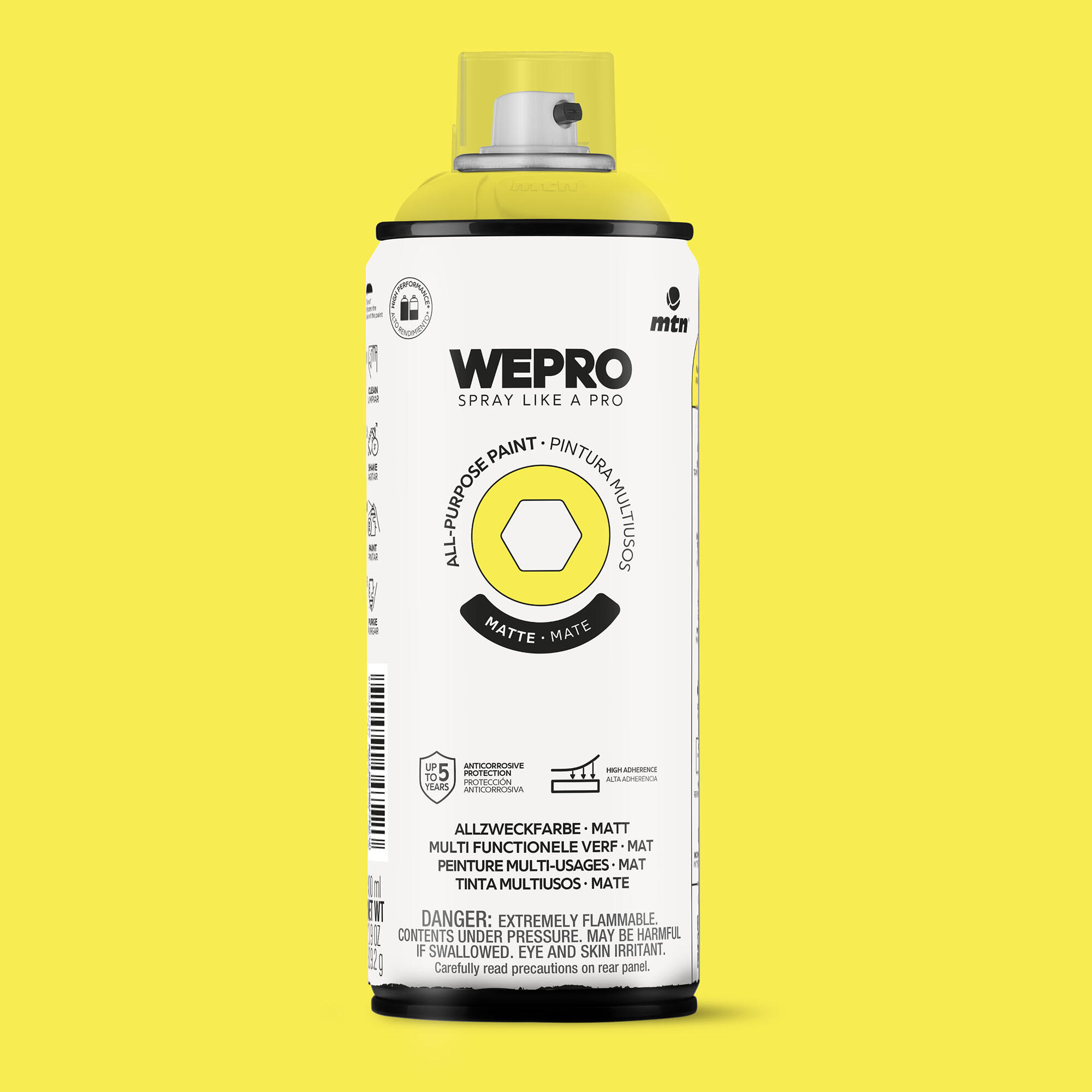 Spray WEPRO MTN 400ml amarillo fluor | Leroy Merlin