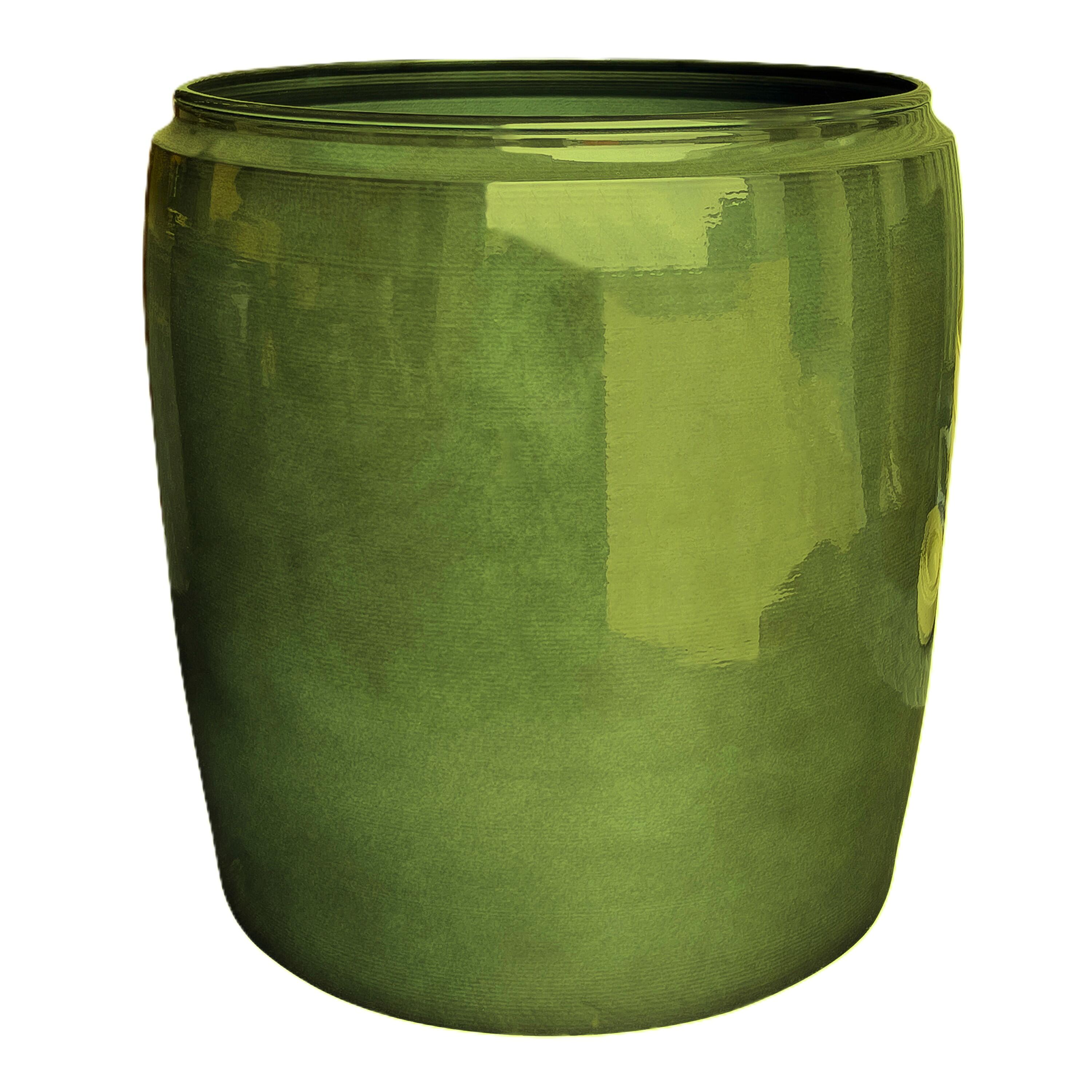 Pot de fleur rond D.25 x H.26 cm vert | Leroy Merlin