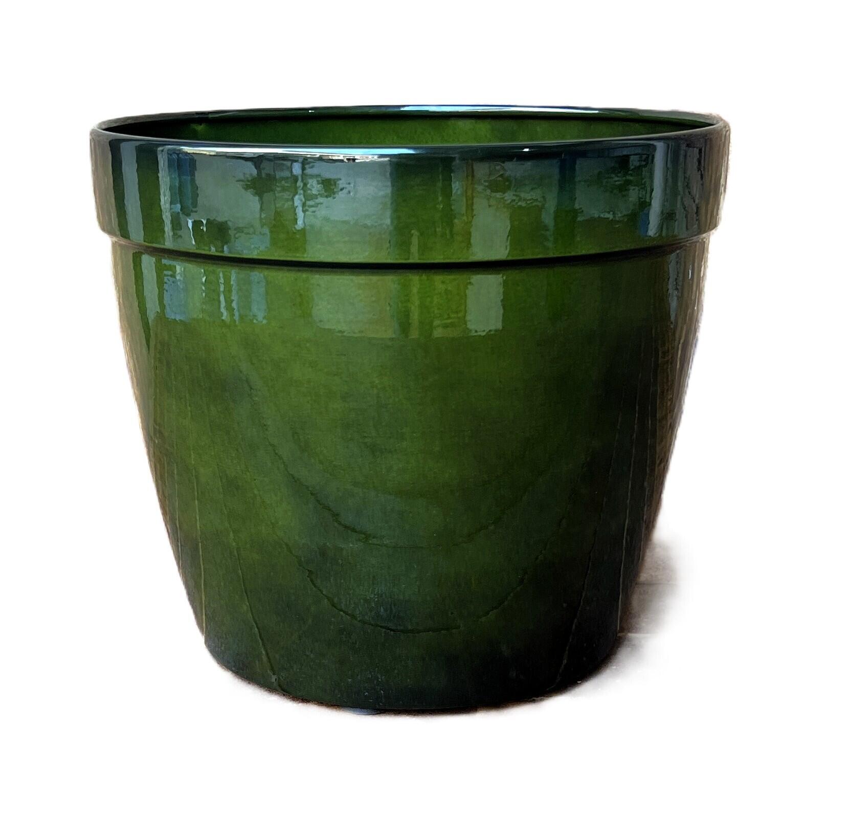 Pot de fleur rond D.29.5 x H.26 cm vert | Leroy Merlin