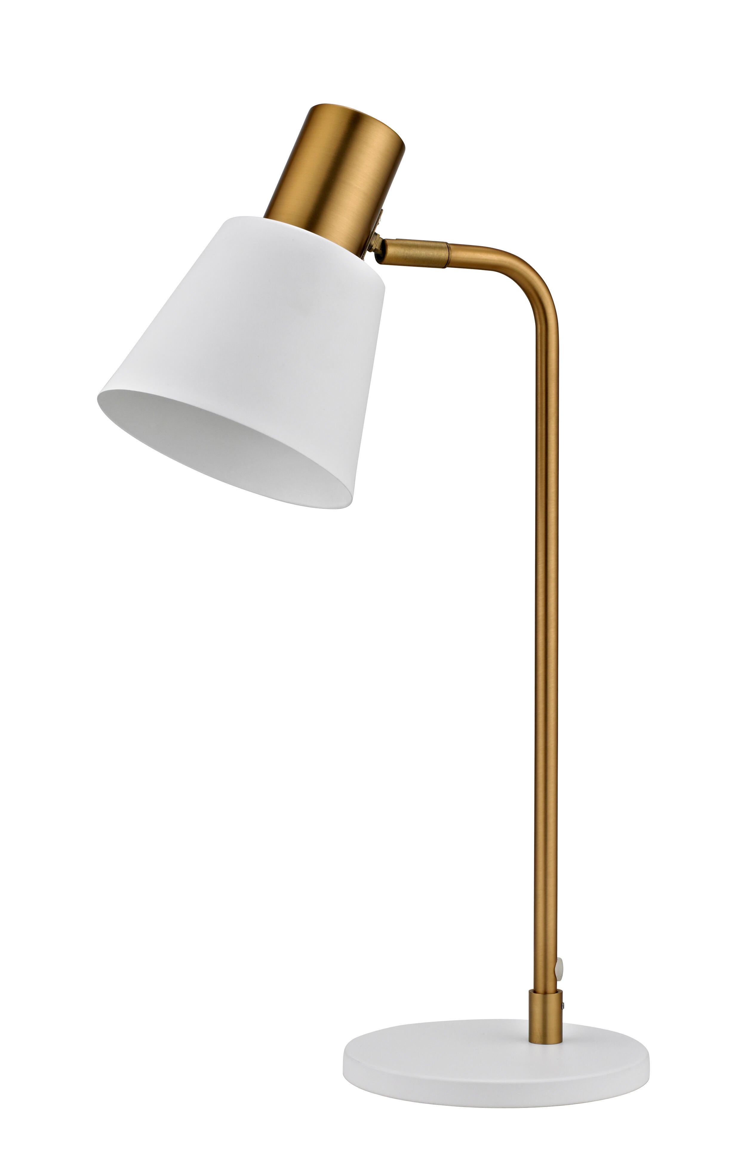 Flexo Telde Brass E27 de color blanco y dorado | Leroy Merlin