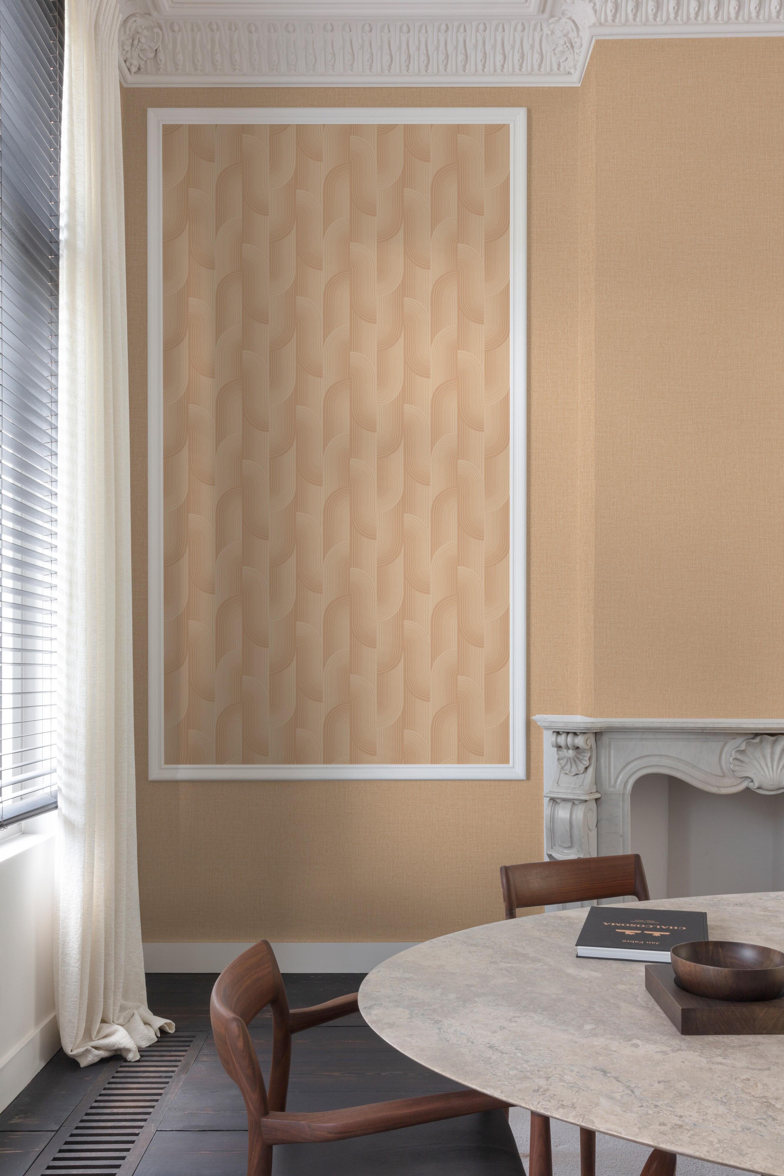 Papel pintado vinilo aplicación cola en pared Tul 5 naranja GRANDECO ...