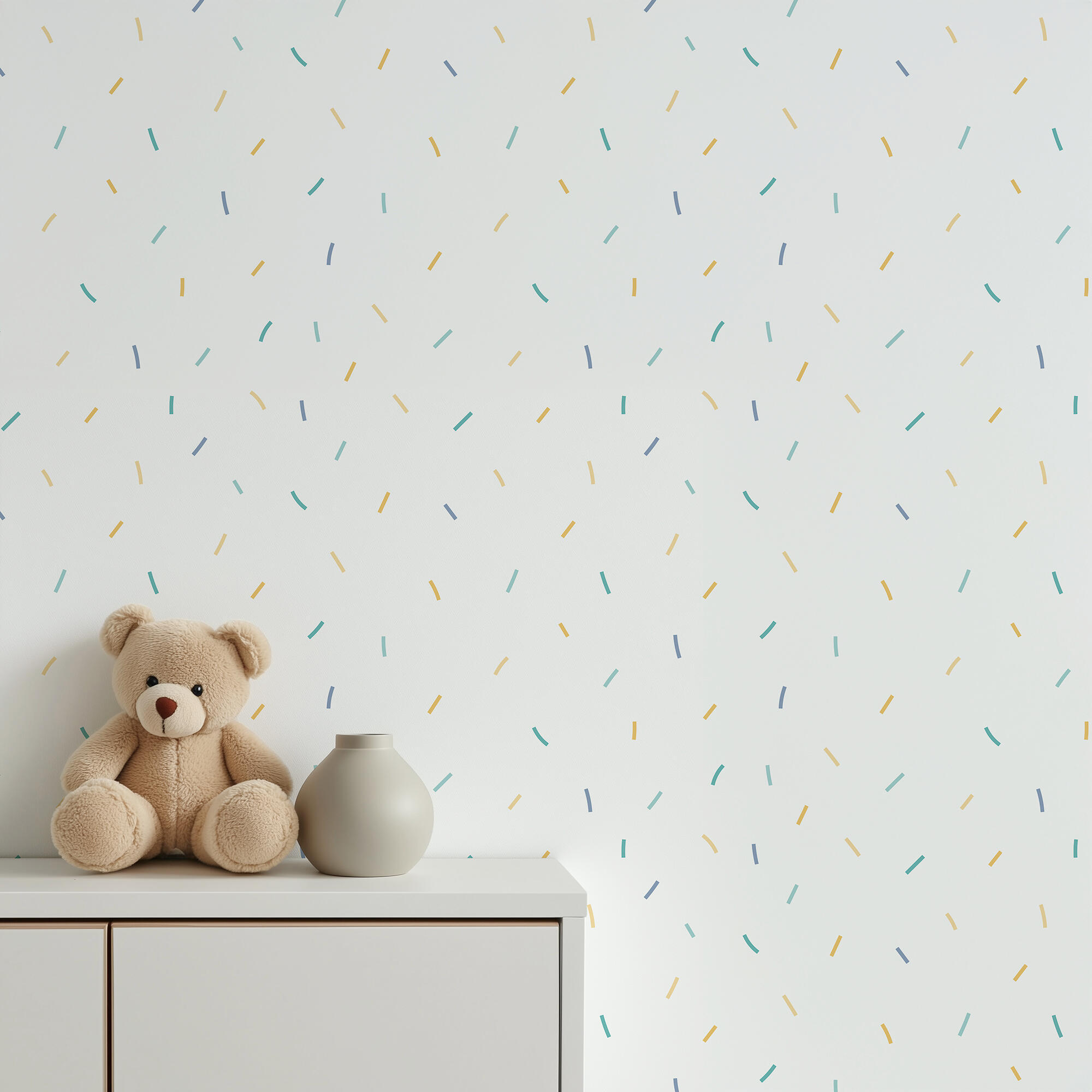 Papel pintado tapiz aplicación cola en papel Infantil Pippo confetti ...