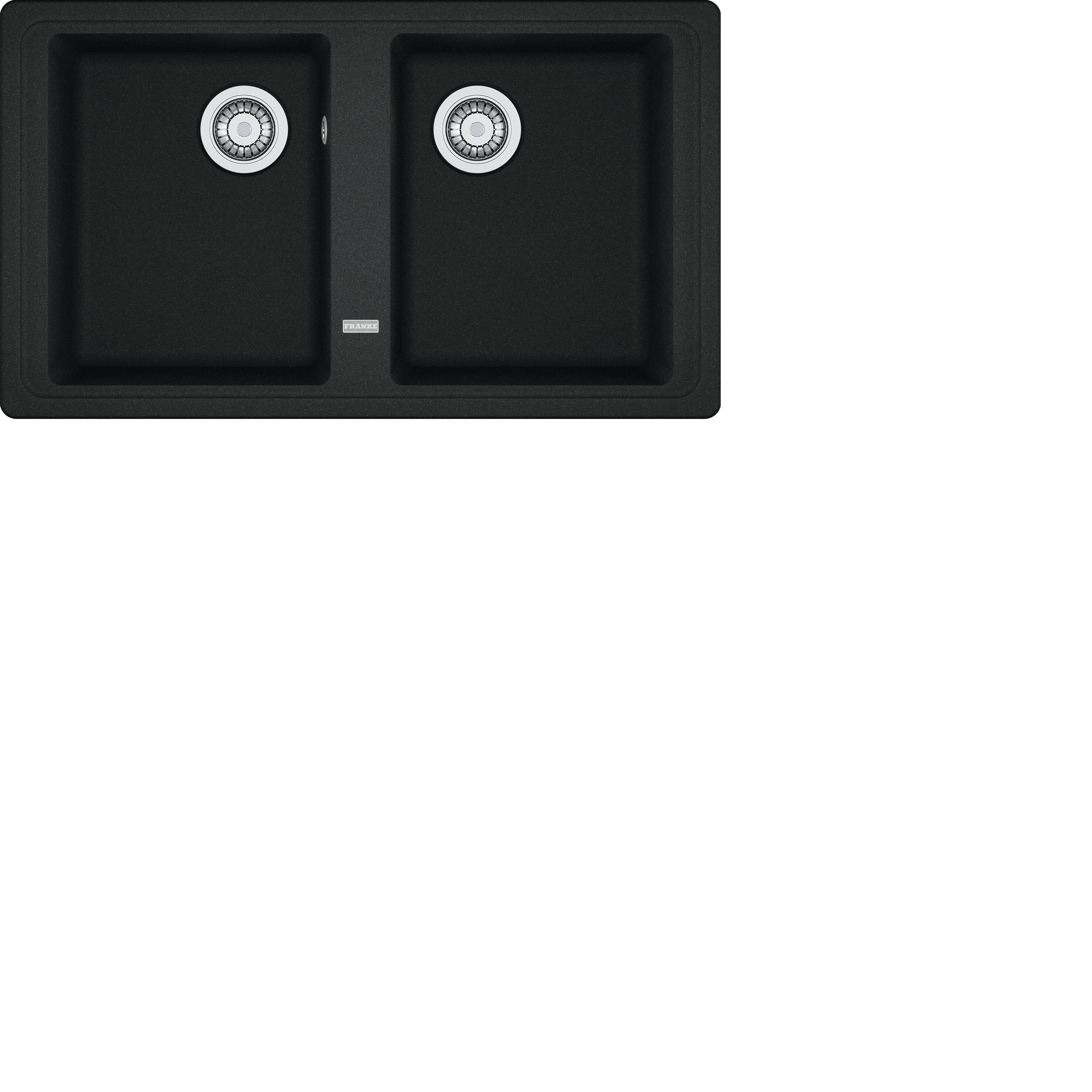 Lavello 2 vasche in fragranite nero FRANKE L 86 x L 50 cm | Leroy Merlin