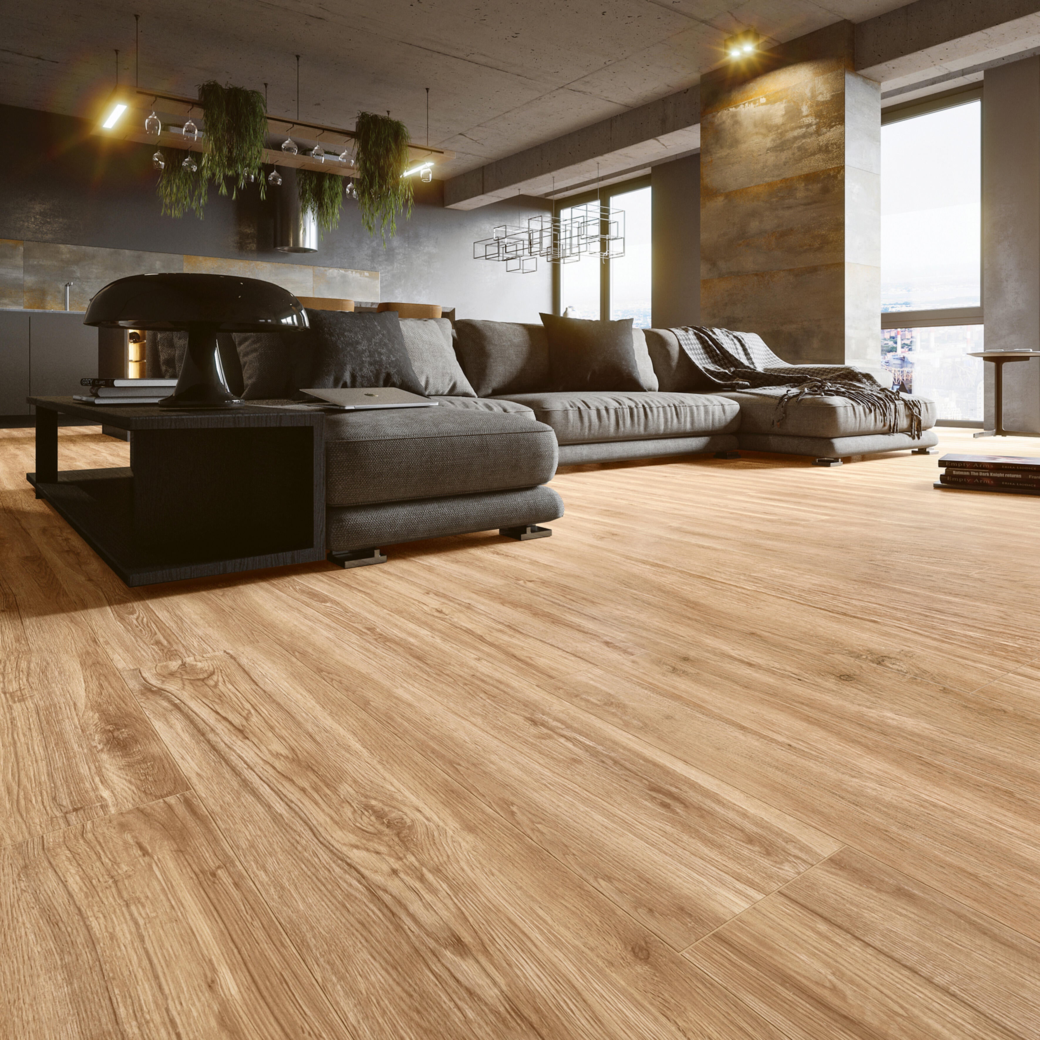 Suelo/Azulejo porcelánico OAK efecto madera cream 22.5x90 cm C3 GRESART ...