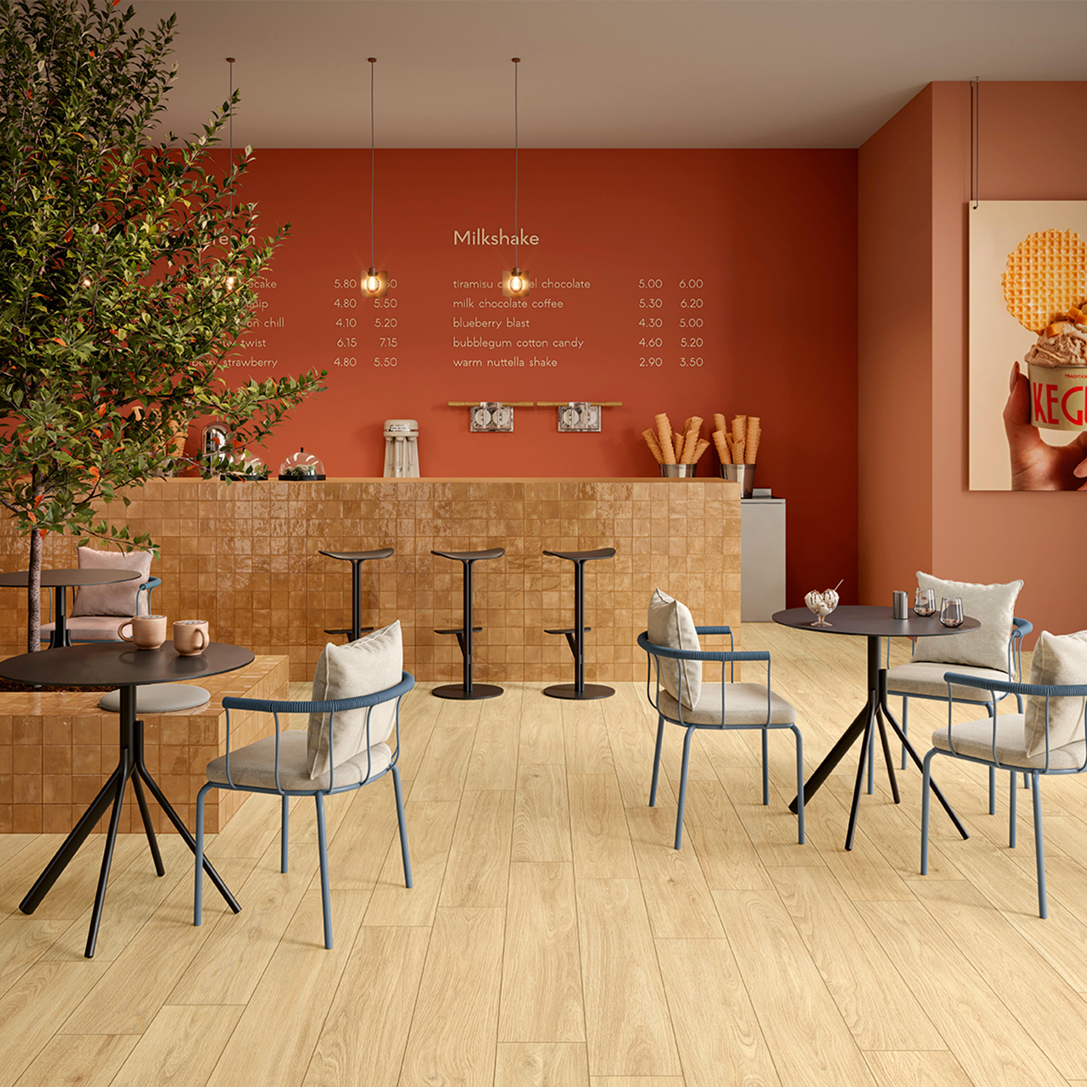 Azulejo piscina porcelánico Kech efecto zellige caramel 10x10 cm ...