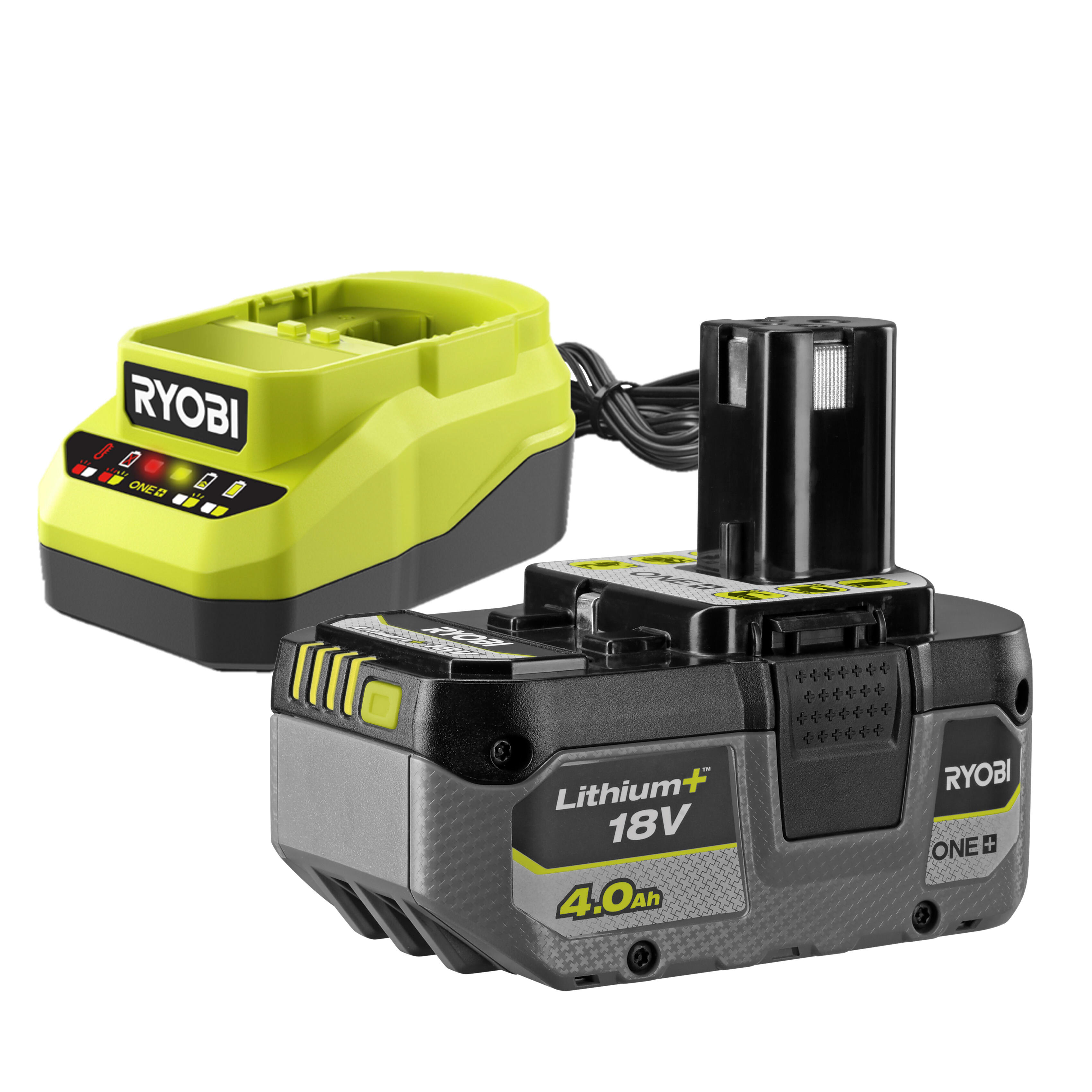 Chargeur et batterie RYOBI, 18 V, 4 Ah Rc18120a-140x lithium-ion ...