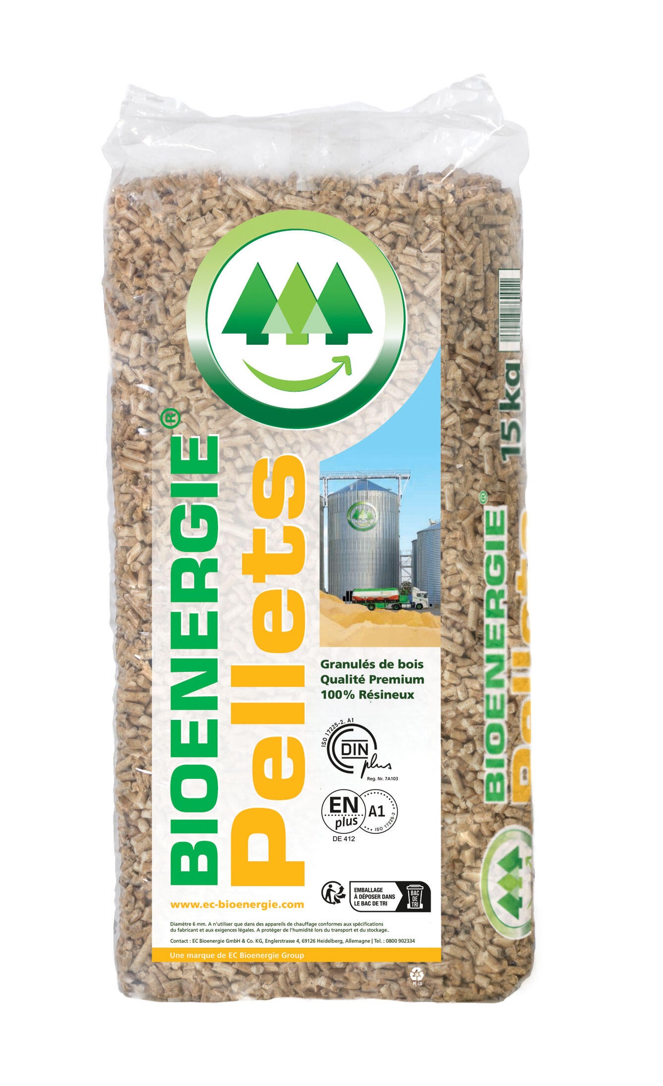 Granulés de bois en sac, BIOENERGIE 15 kg | Leroy Merlin