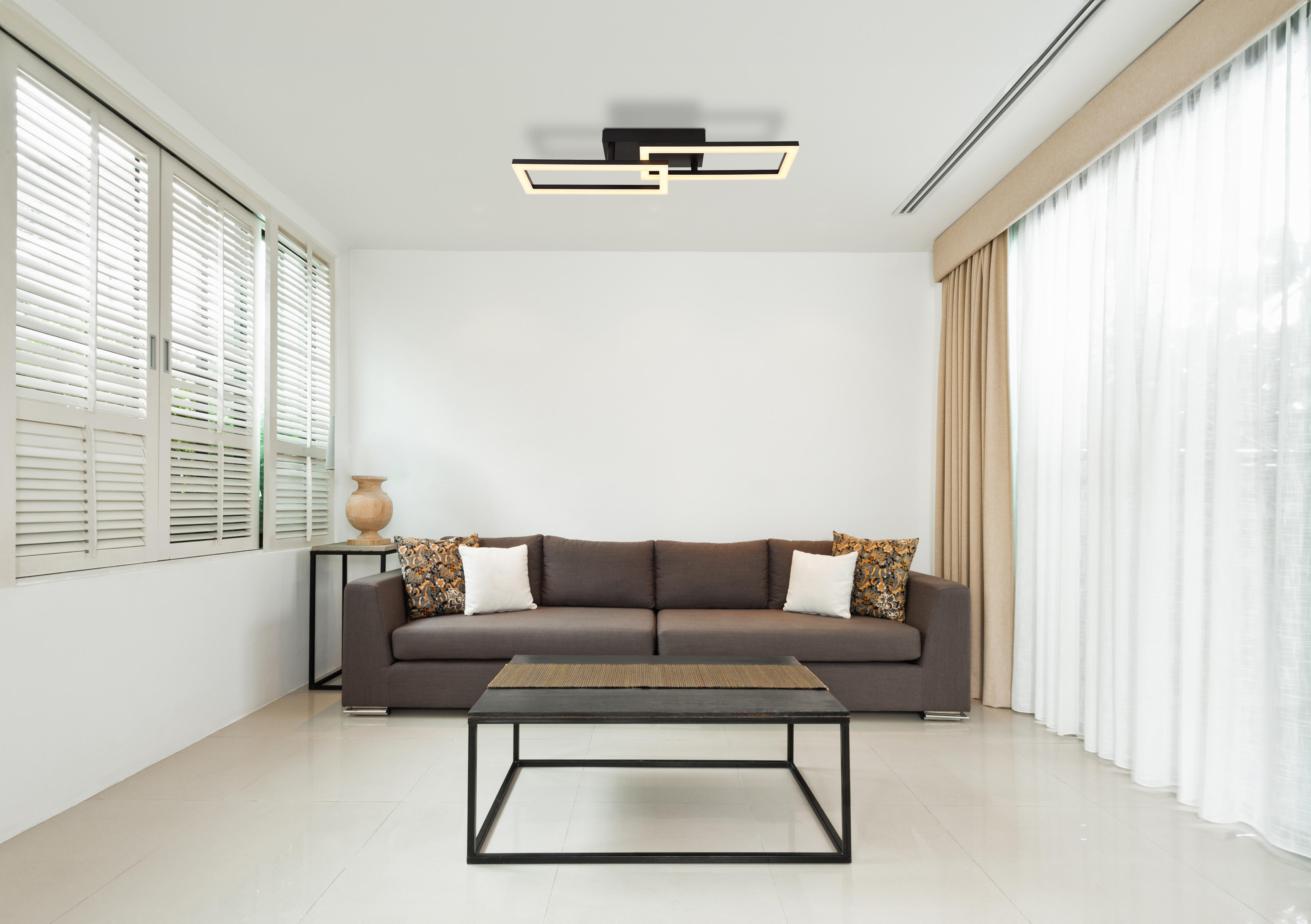 Plafón LED irregular negro pantalla acrílica 1380 lm blanco cálido ...