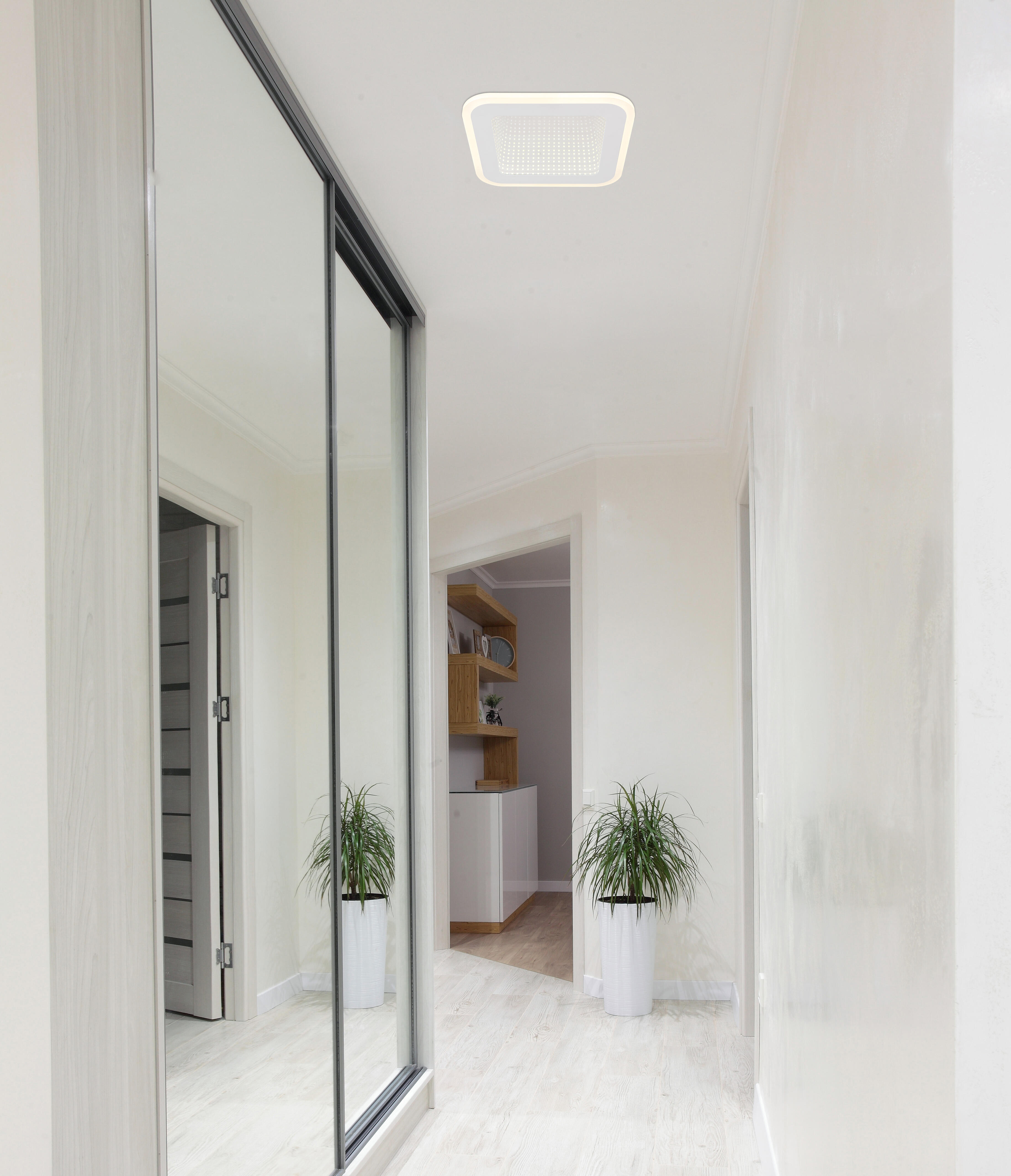 Plafón LED cuadrado blanco pantalla acrílica 750 lm blanco neutro ...