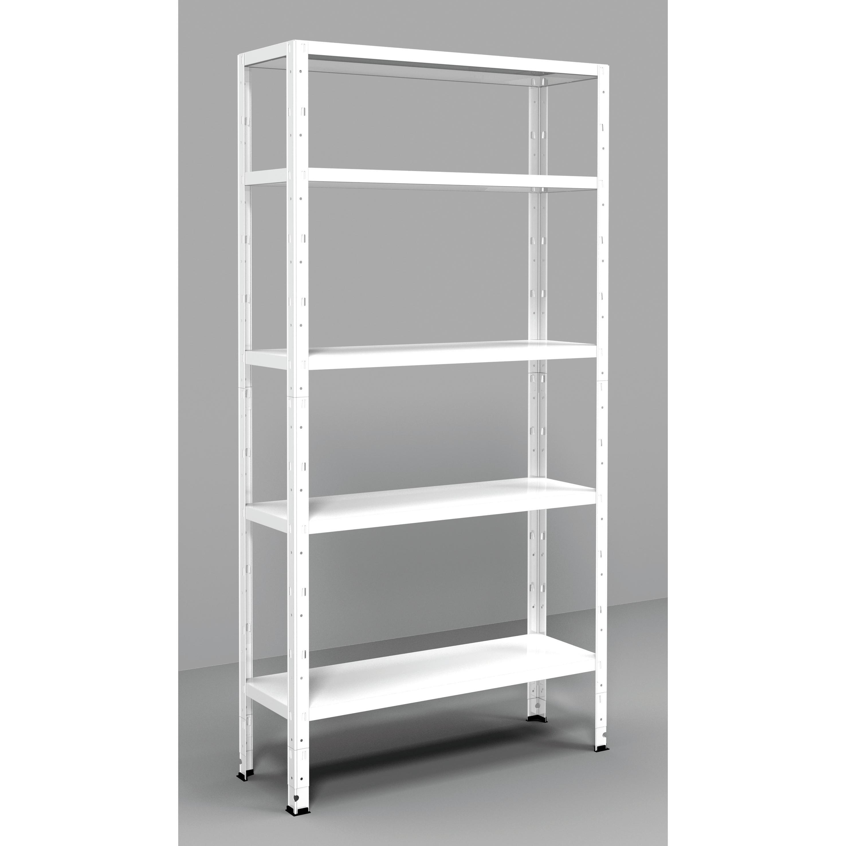 Scaffale in kit 5 ripiani Crosser L 90 x P 30 x H 180 cm bianco ...