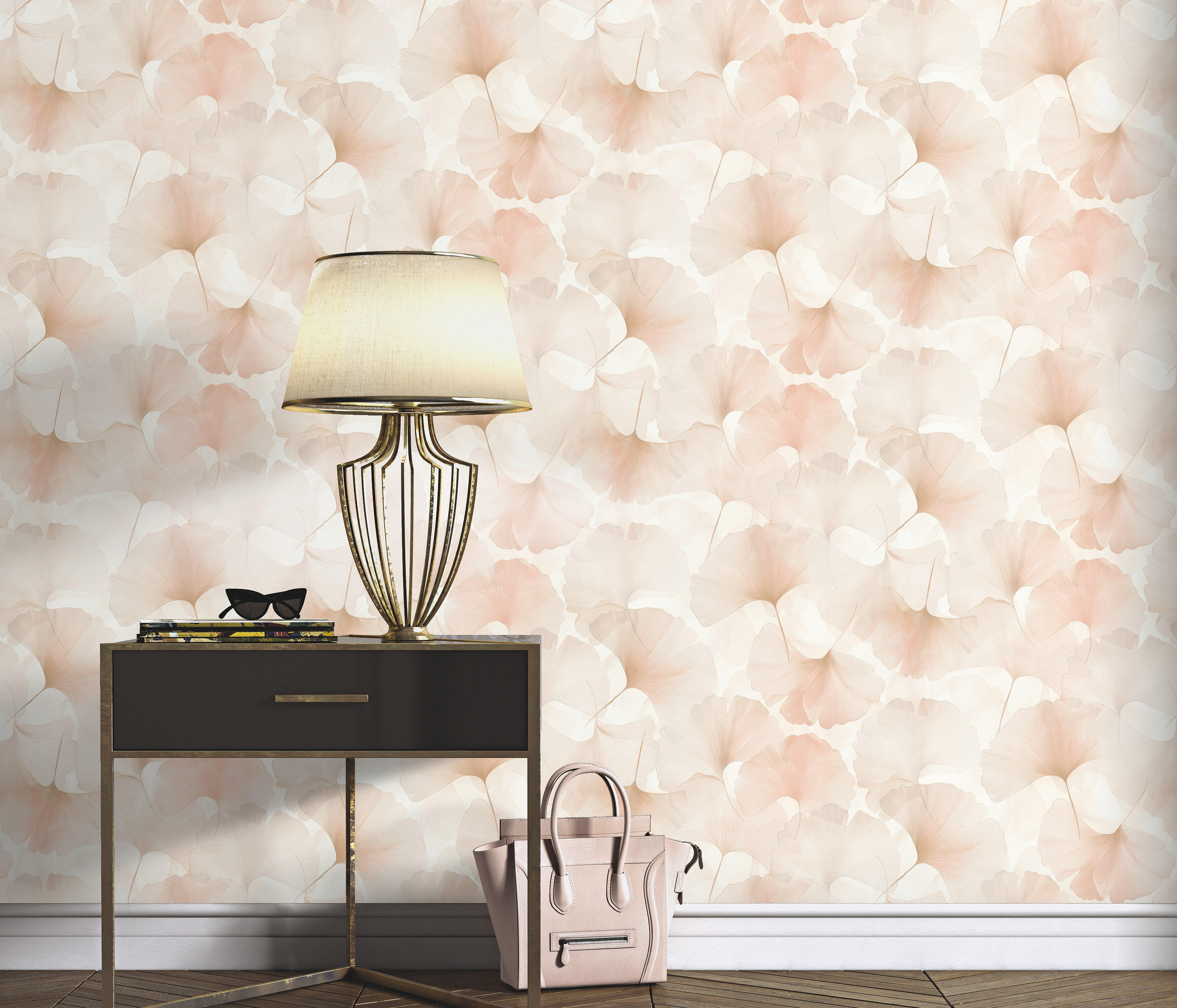 Papier peint intissé, Elysium, rose poudre | Leroy Merlin