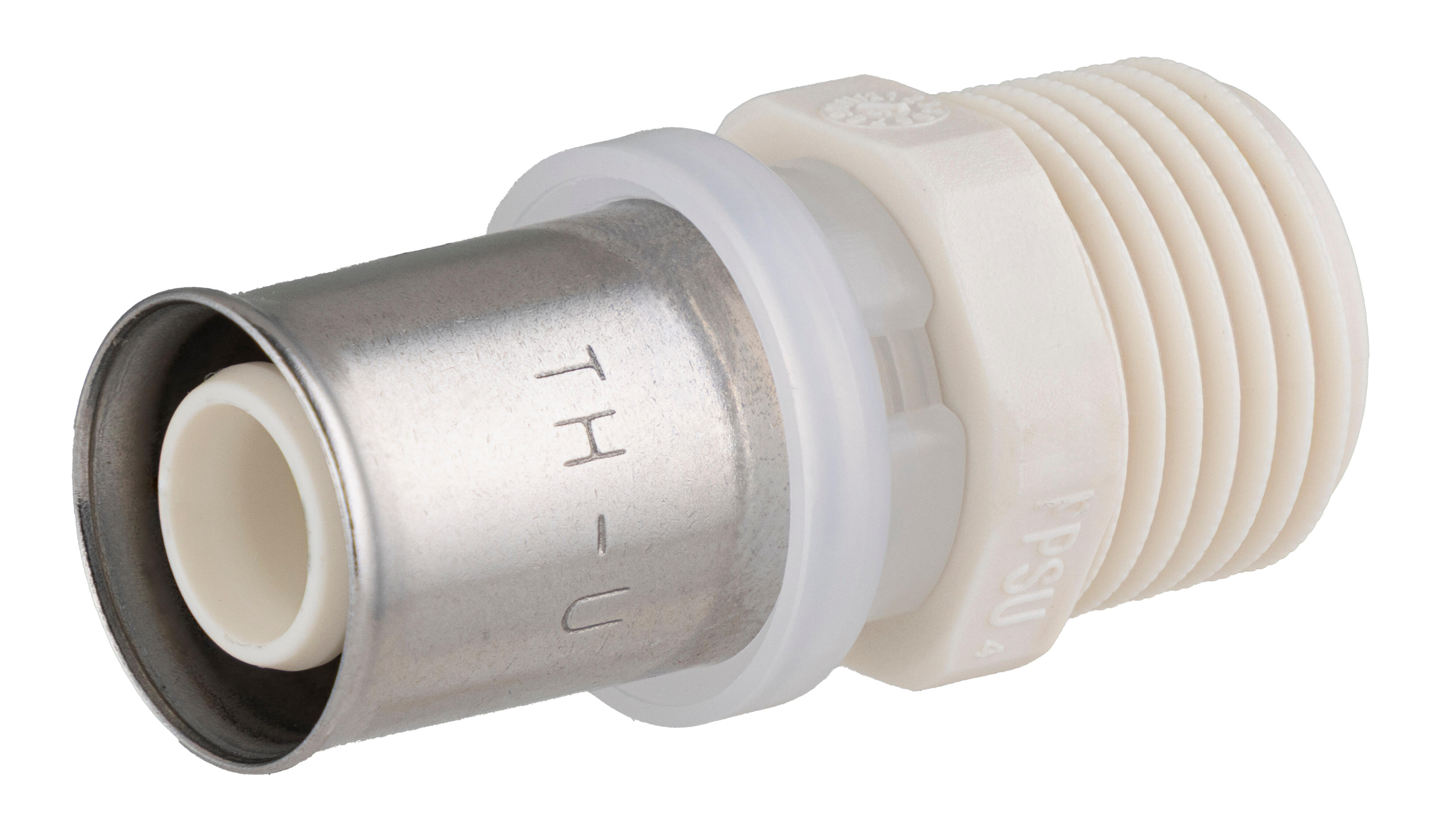 Raccord acier inoxydable pour tuyau multicouche à sertir M, 1/2" (15x21 ...