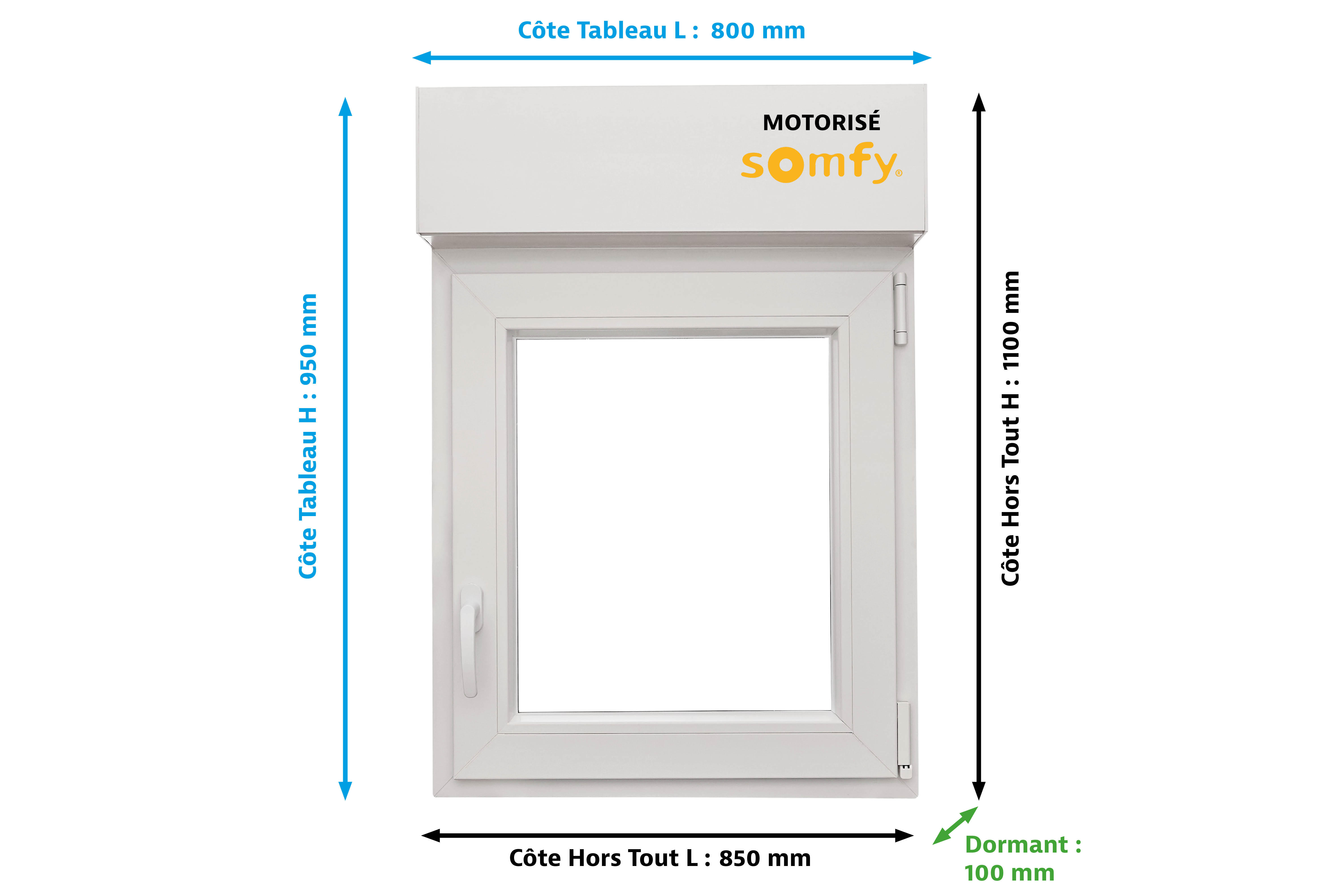 Fenêtre osc-battant/volet roul PVC Essentiel H95xl80cm 1vt tir.D gris ...
