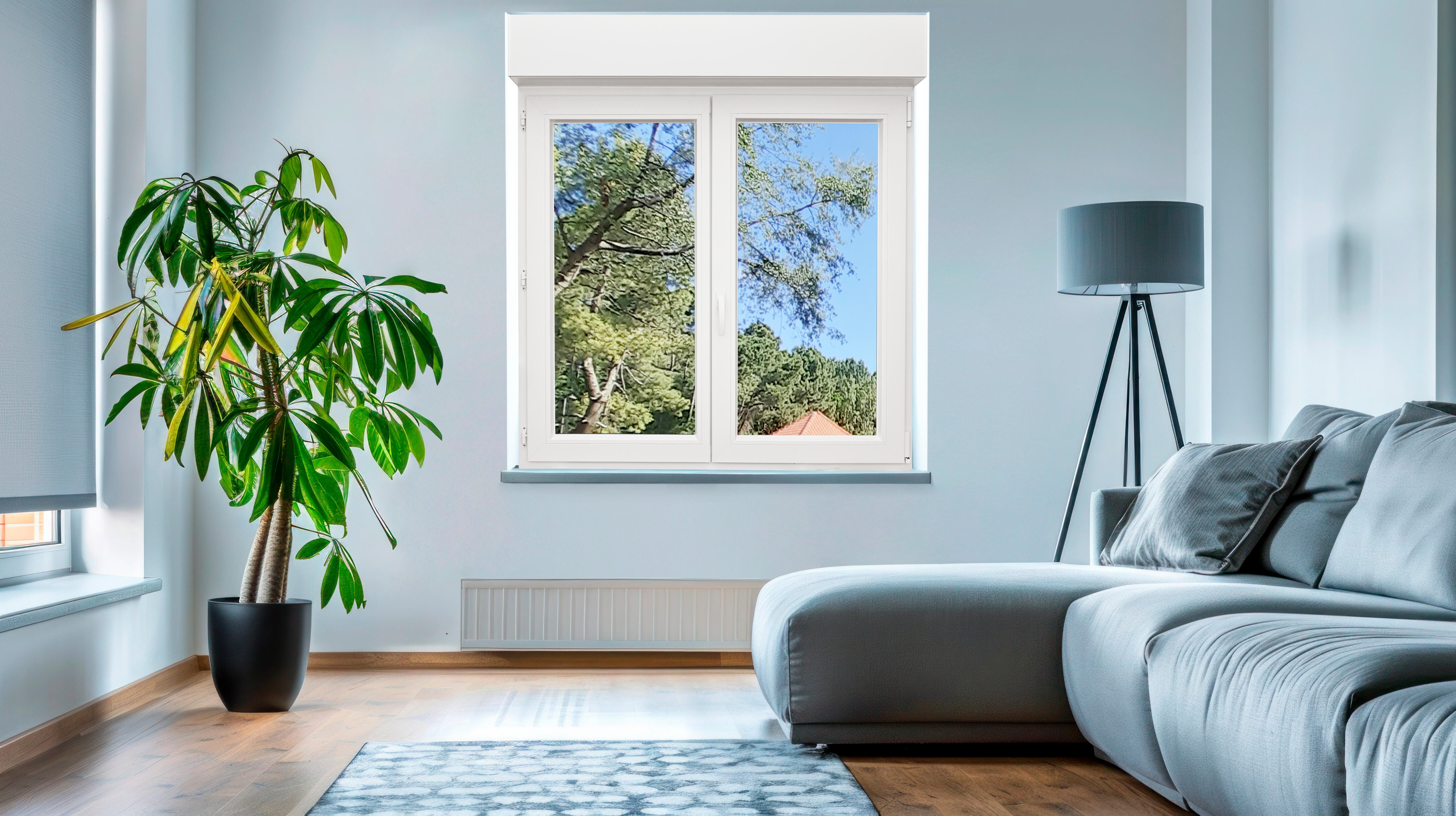 Fenêtre osc-battant/volet roul PVC Essentiel H135xl140cm 2 vt gris ext ...