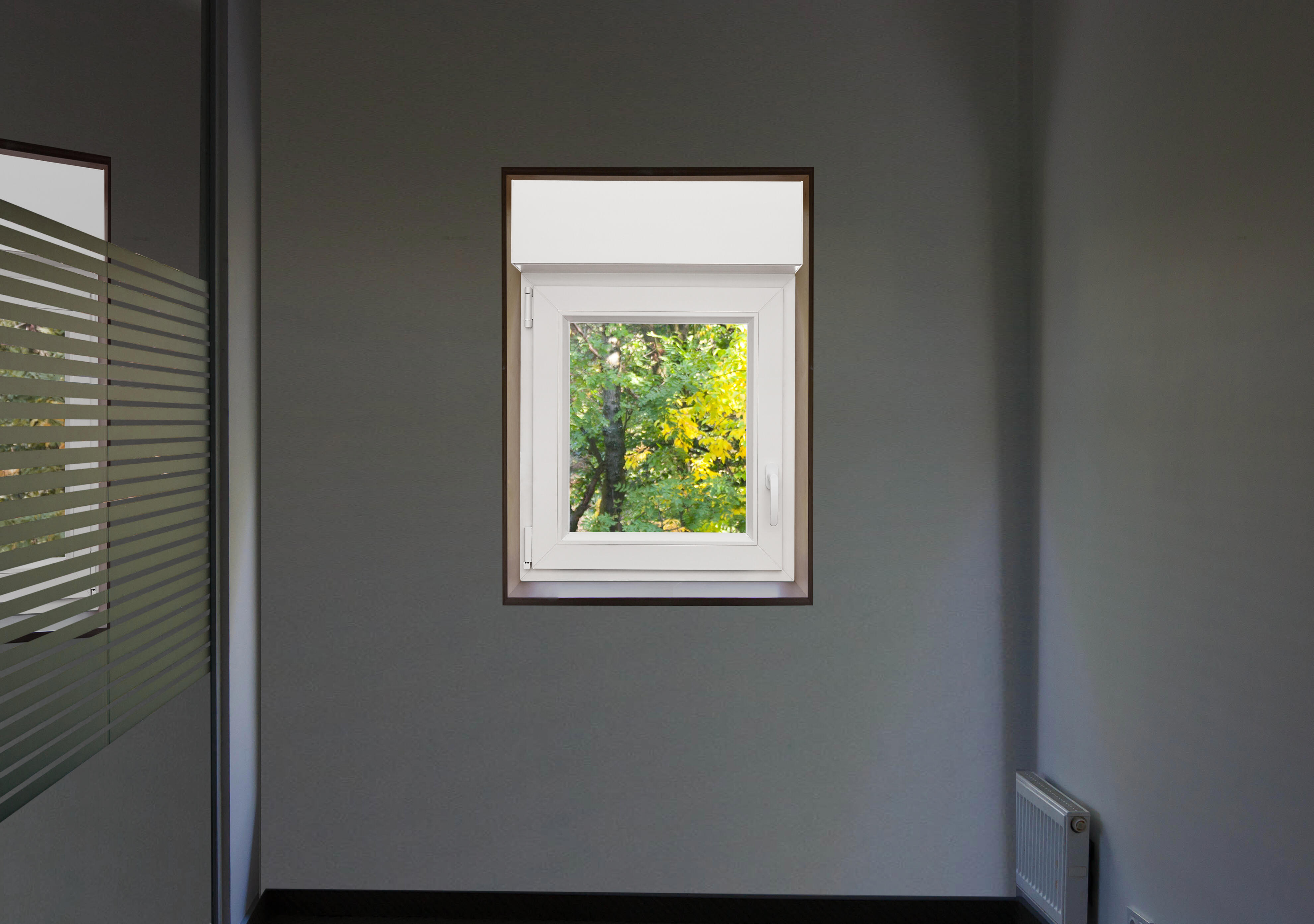 Fenêtre oscillo-battant av volet roul PVC Essentiel H75xl80cm 1vt ...