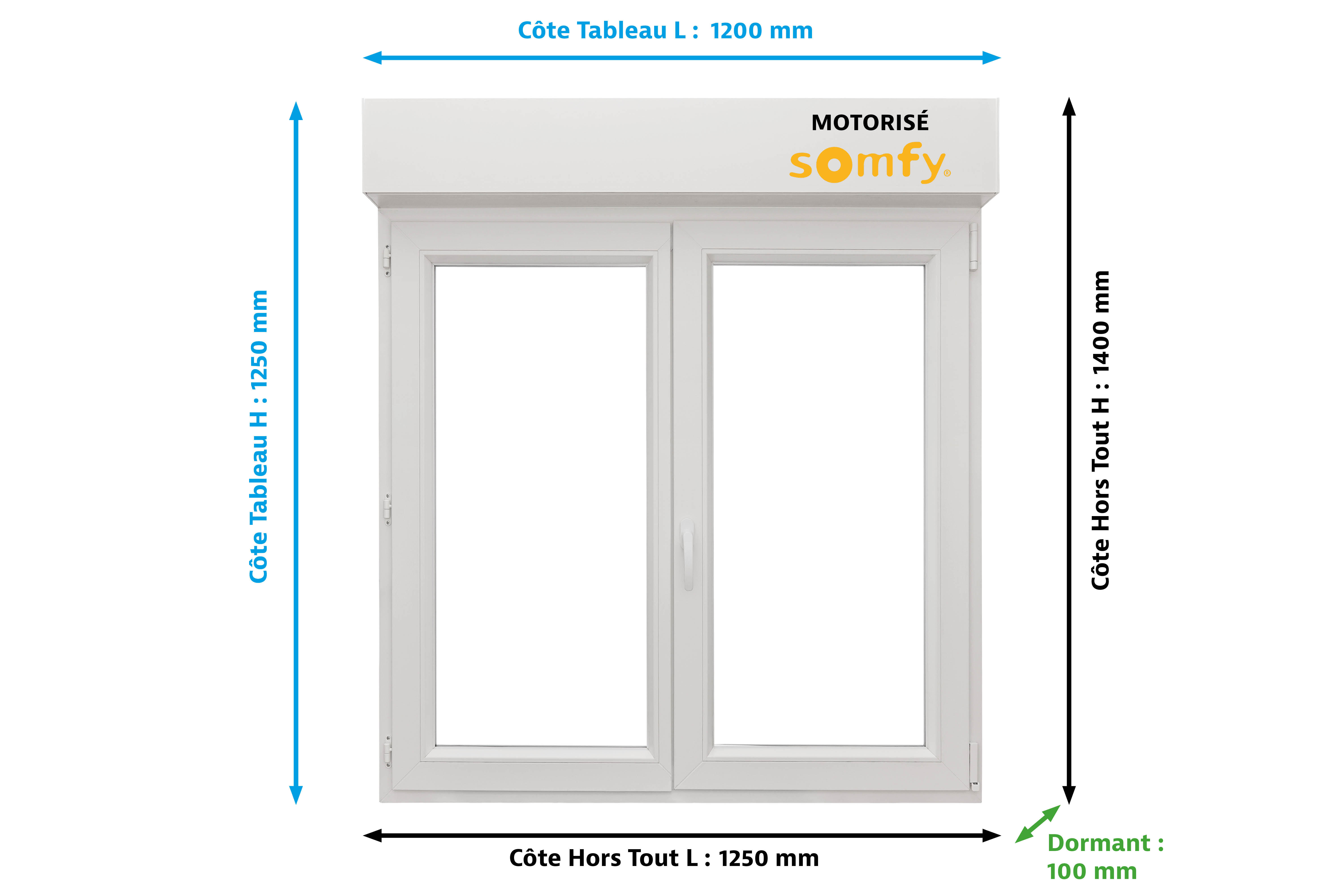 Fenêtre oscillo-battant av volet roul PVC Essentiel H125xl120cm 2 vt ...