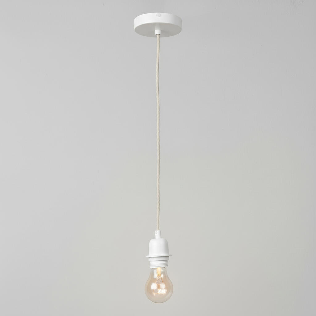 Lámpara de techo colgante blanca 1 luz E27 Nekora ø8 cm altura ...