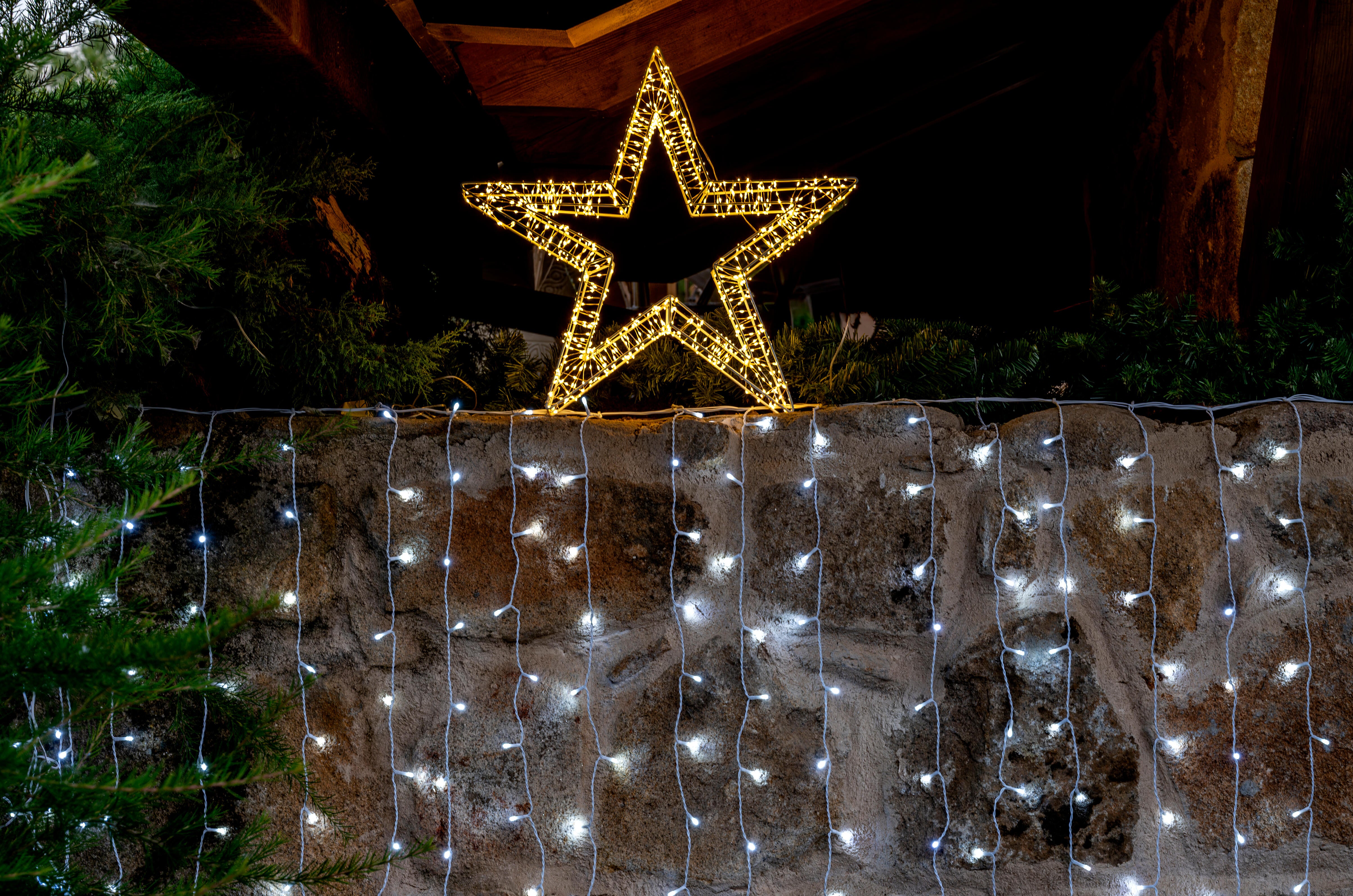 Estrella decorativa iluminada de Navidad para exterior de 56 cm de alto ...