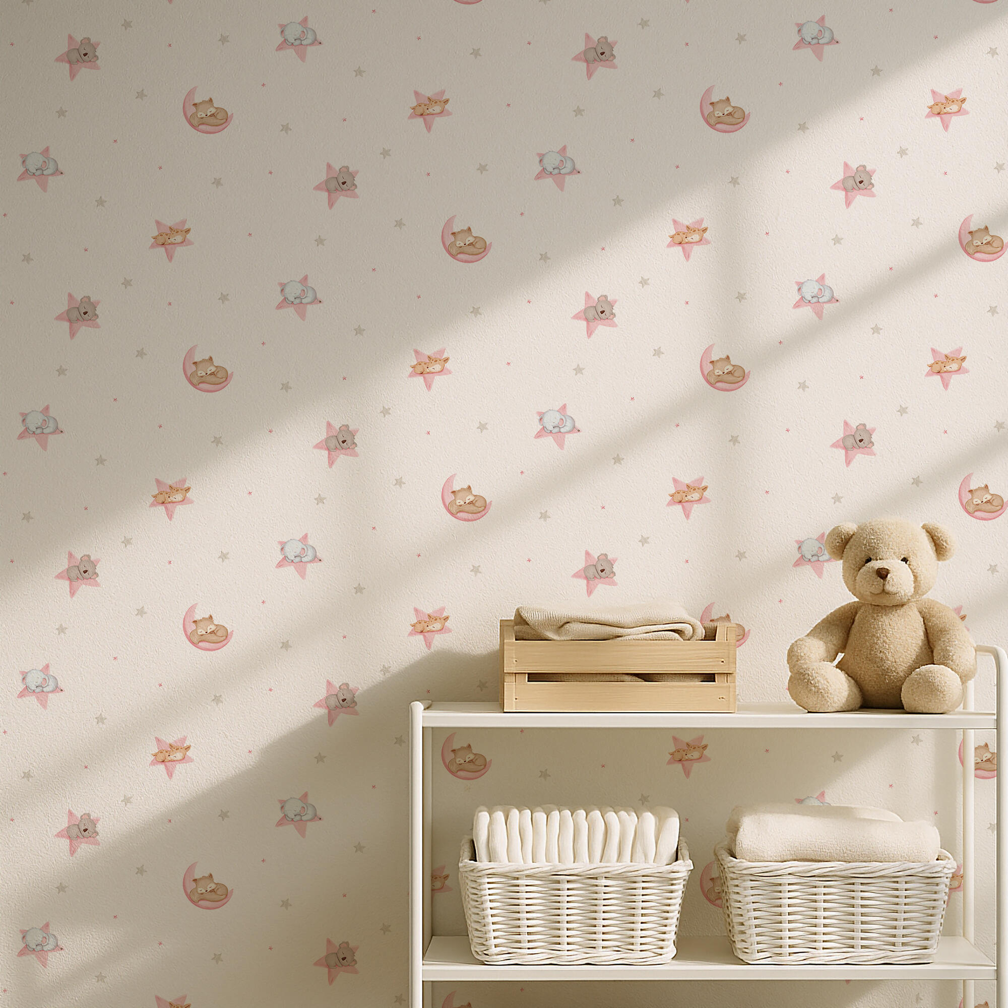 Papel pintado tapiz aplicación cola en papel Infantil Pippo luna ...