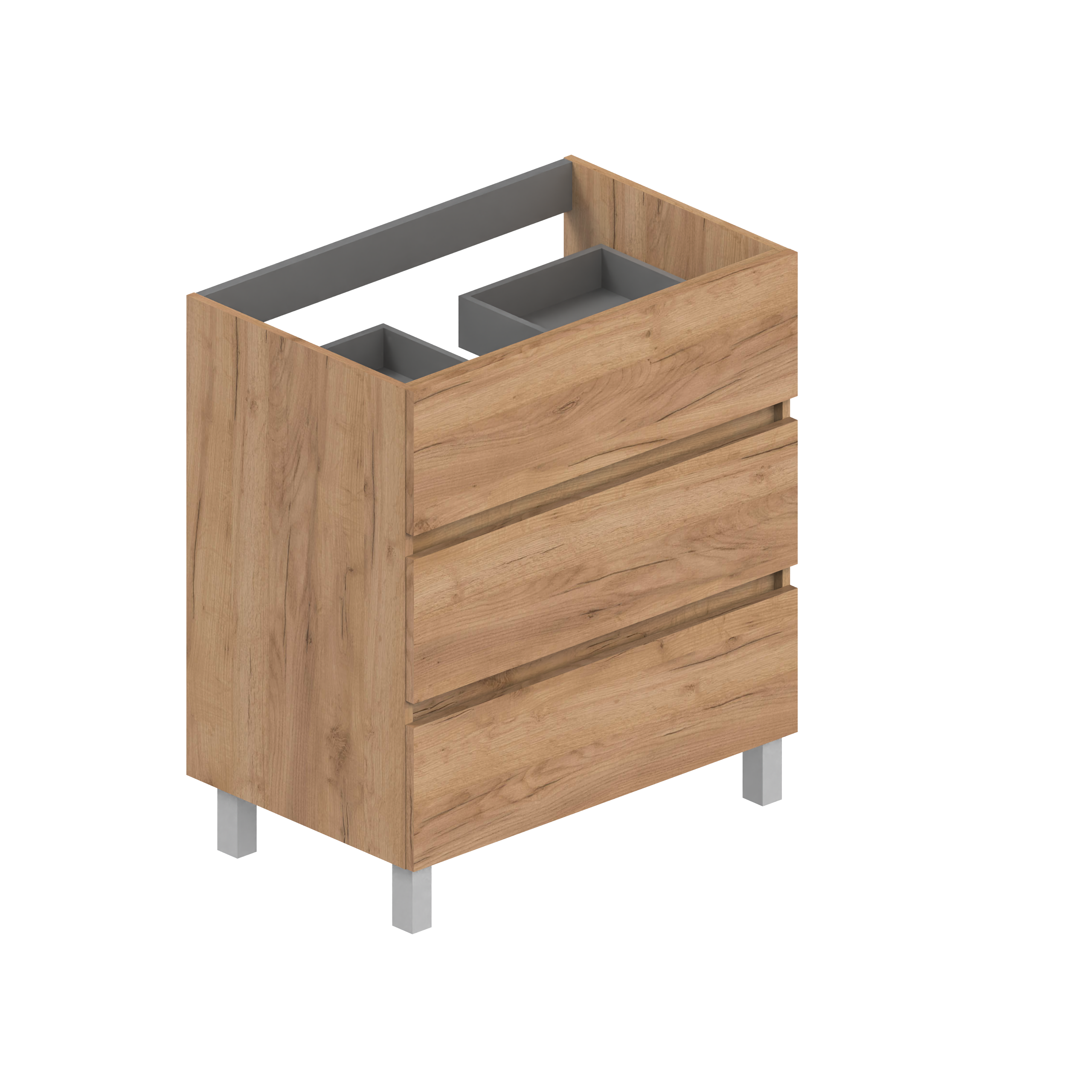 MÓVEL BANHO BOSTON 70 cm 3 GAVETAS CARVALHO | Obramat