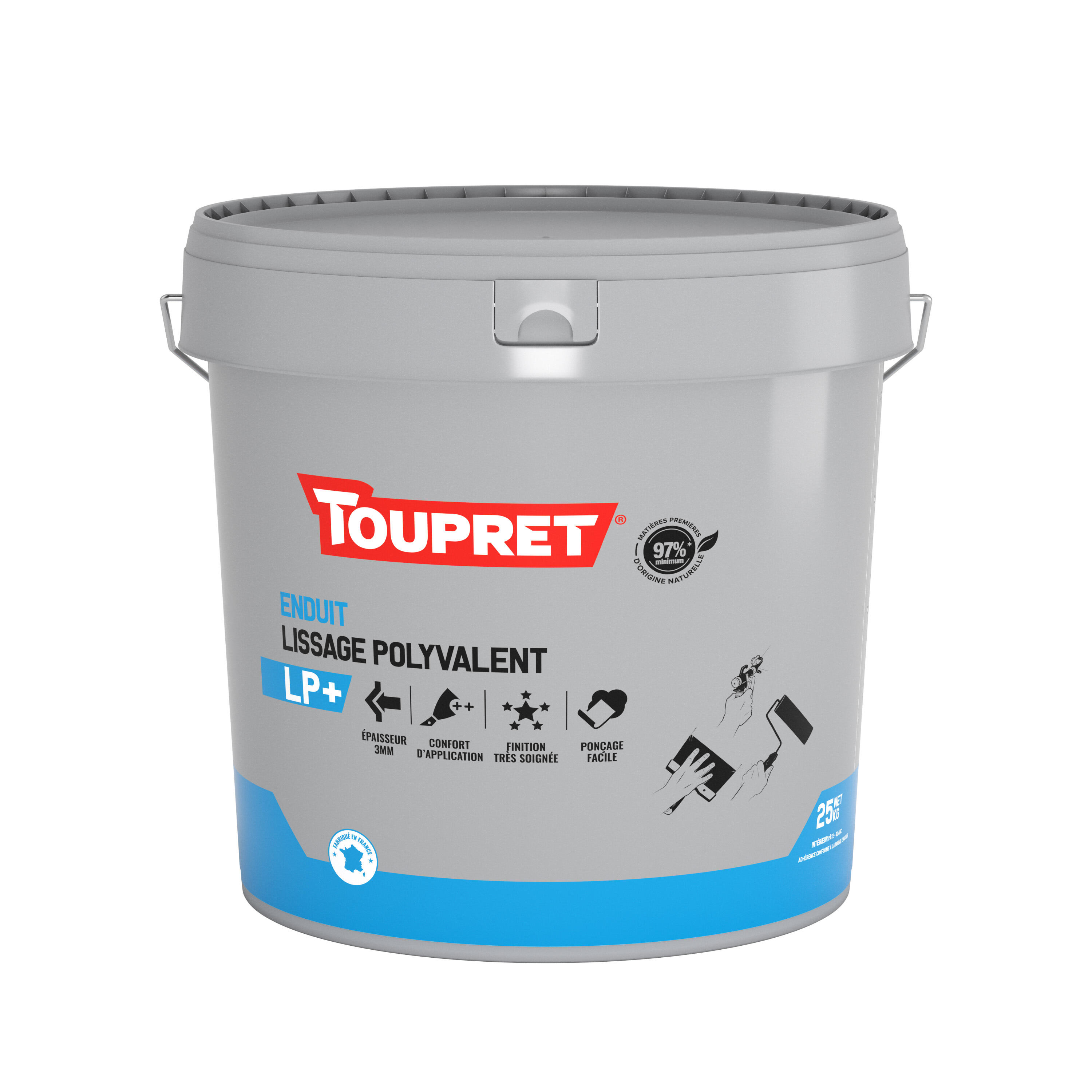 Enduit de lissage en pâte polyvalent intérieur 25 kg - LP+ TOUPRET ...