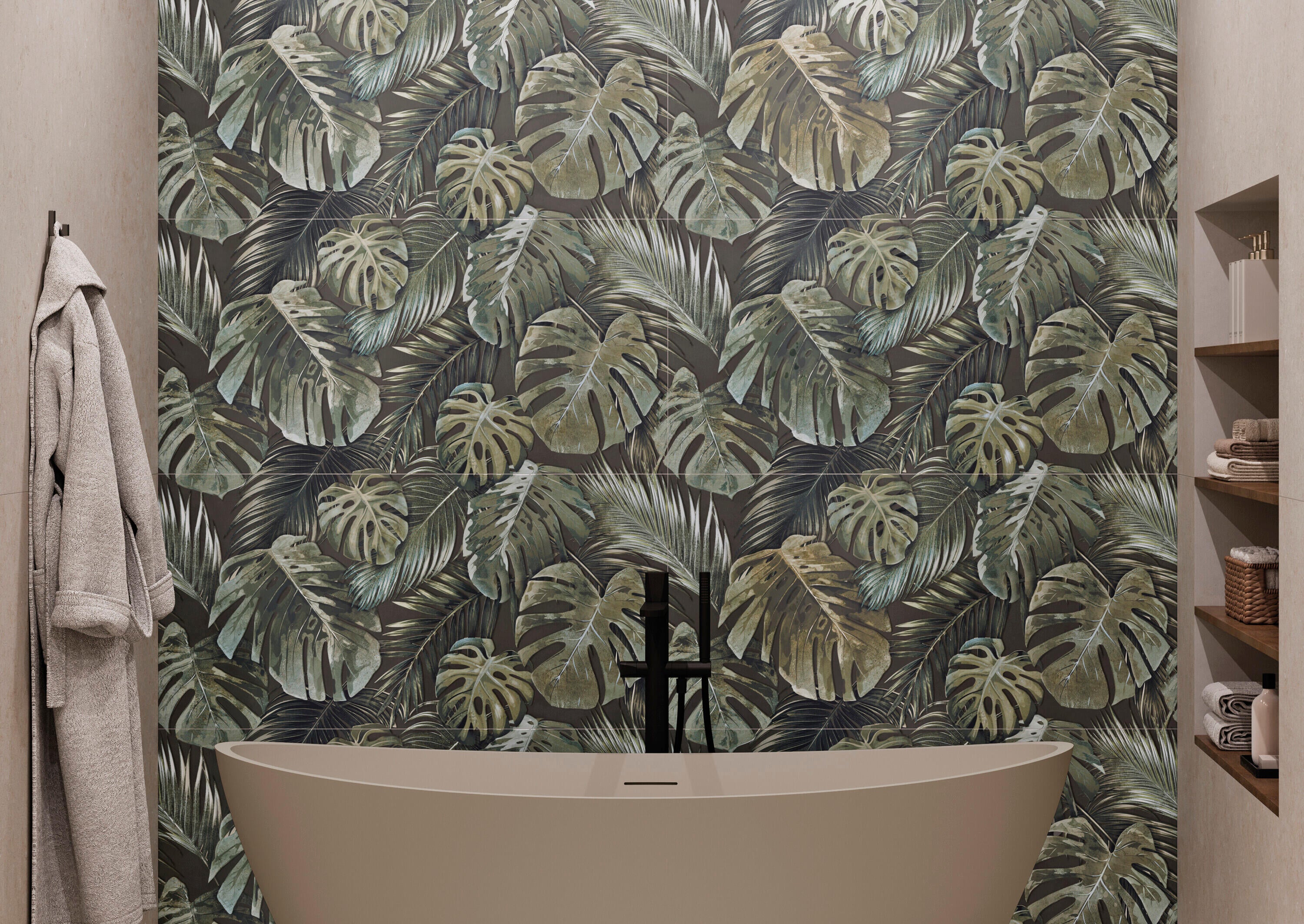 Carrelage mural intérieur décor effet floral l.60 x L.120 cm - Garden ...