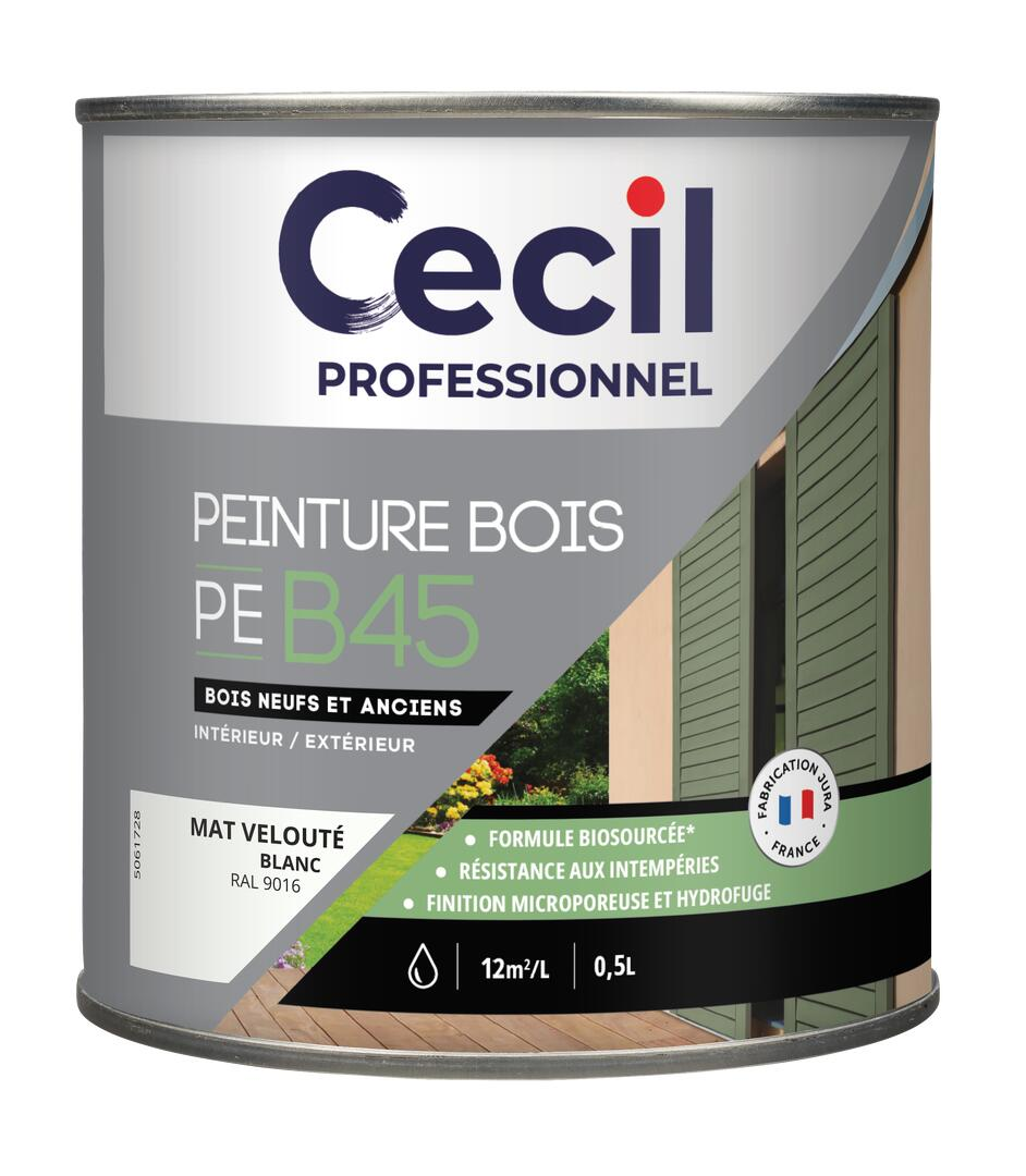 Peinture bois inérieur extérieur blanc RAL 9016 mat velouté 0,5 L ...