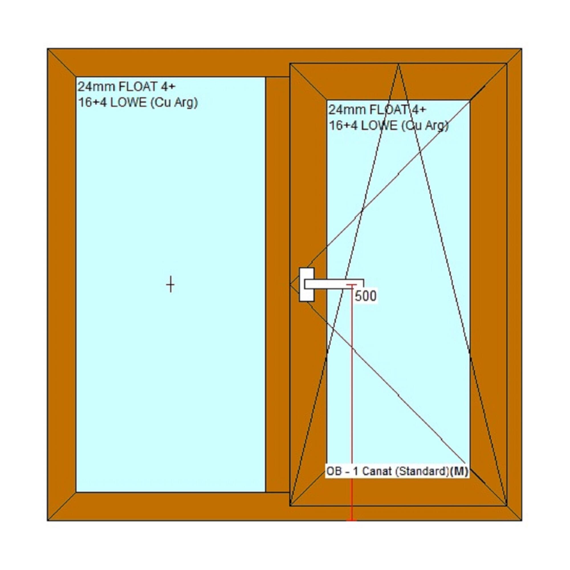 FEREASTRA PVC 5 CAM 100X100 STEJAR DR | Leroy Merlin