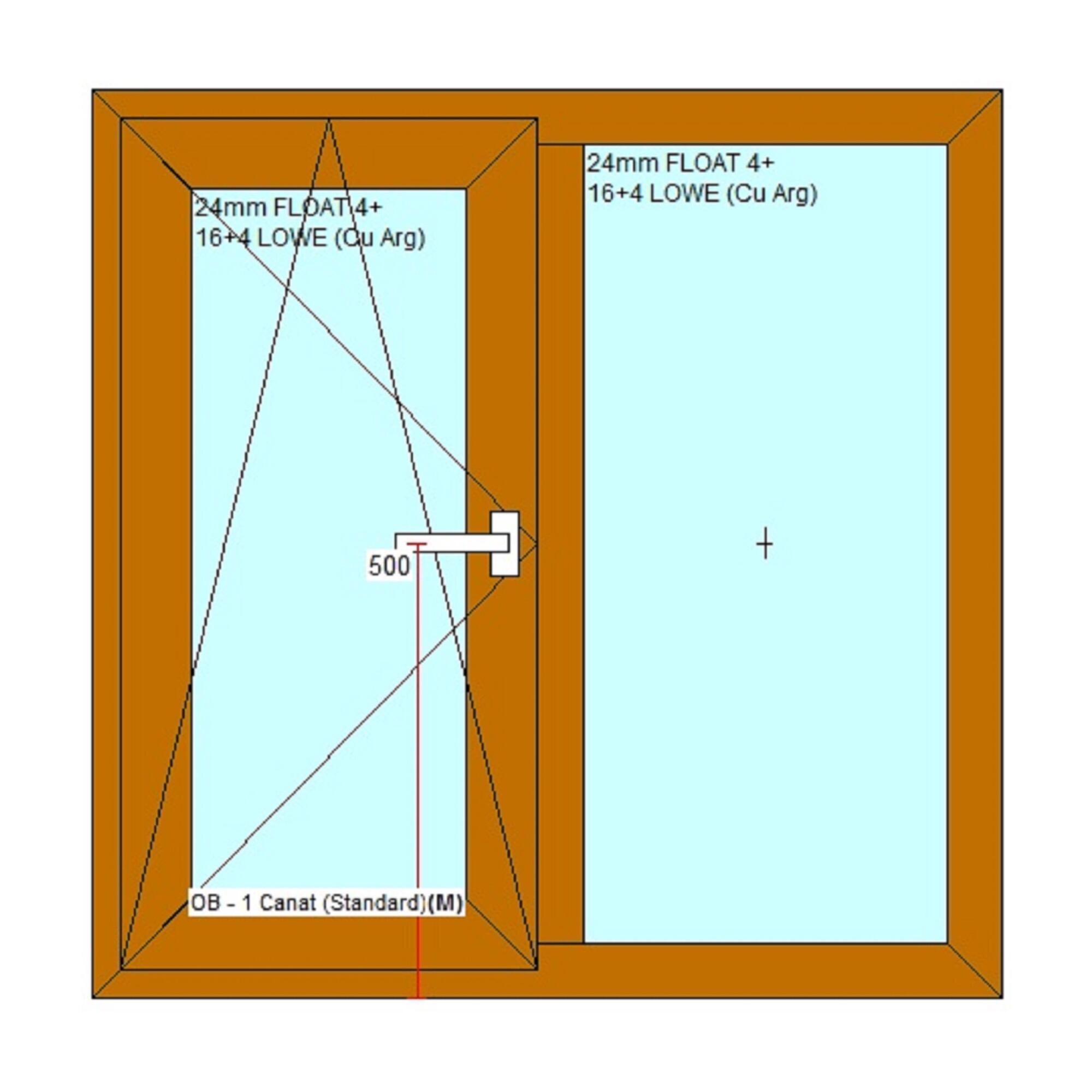 FEREASTRA PVC 5 CAM 100X100 STEJAR ST | Leroy Merlin