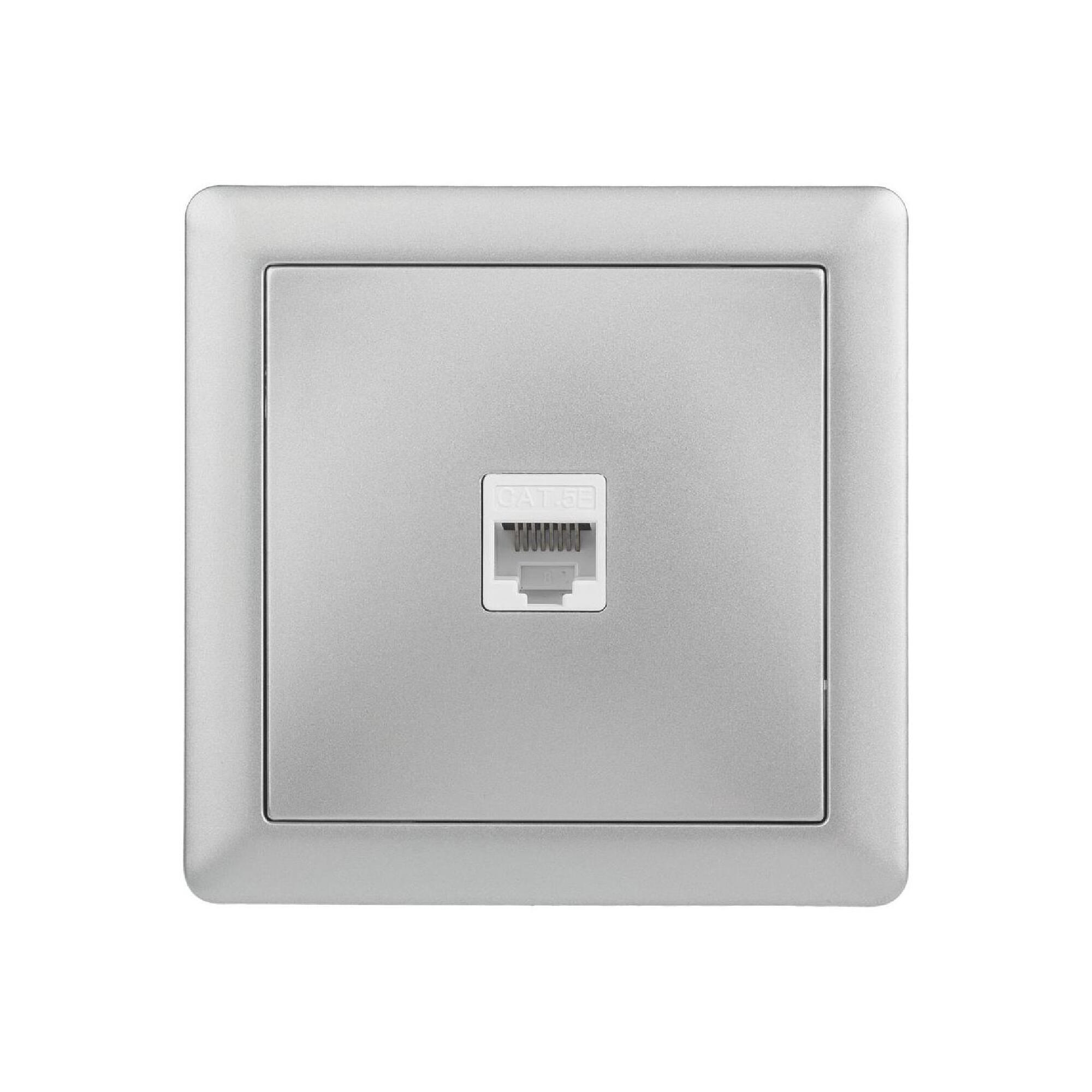 Priza date (RJ45) Lexman Slim, clasica, IP20, argintie | Leroy Merlin